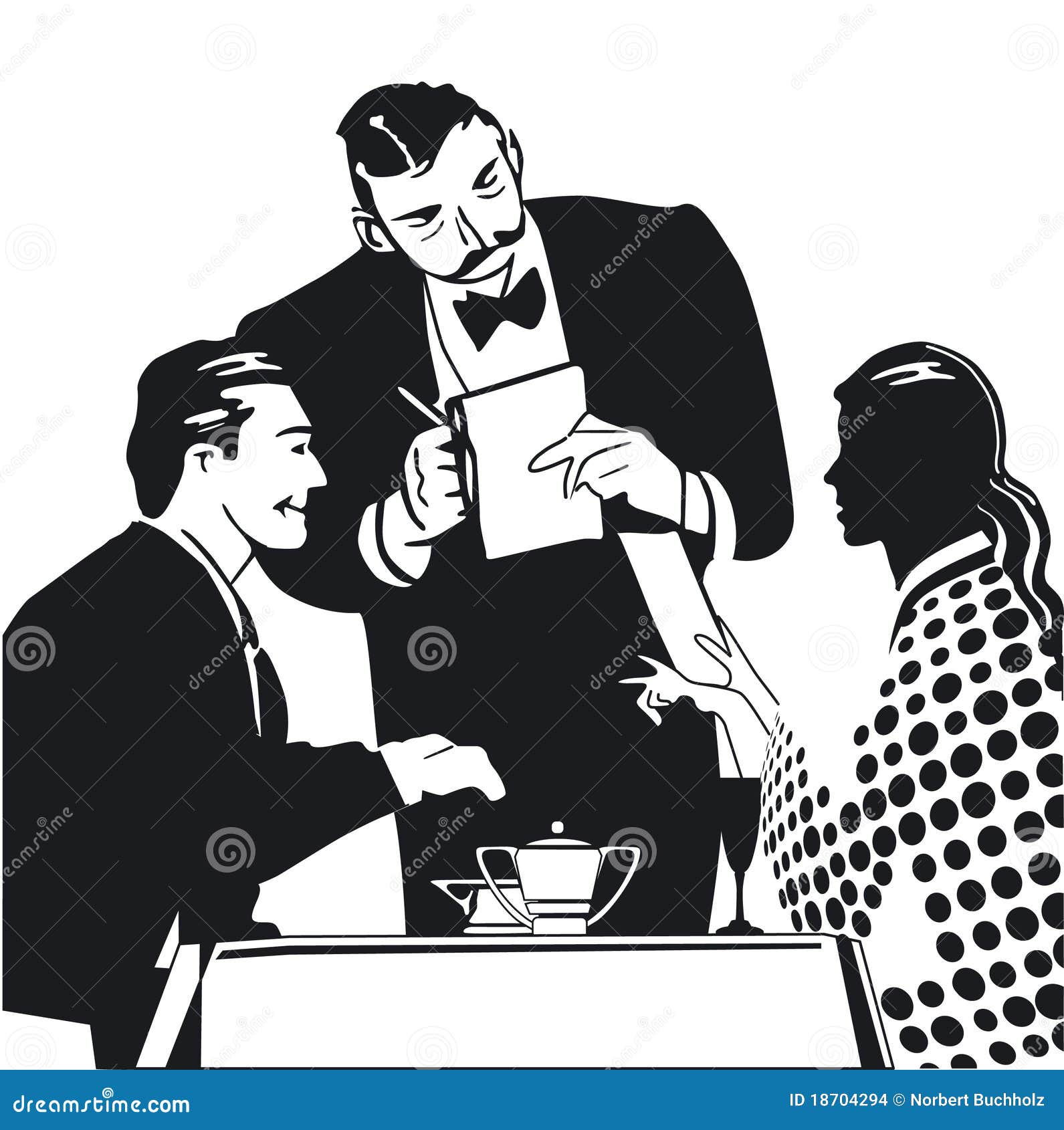 Waiter Taking Order Clipart