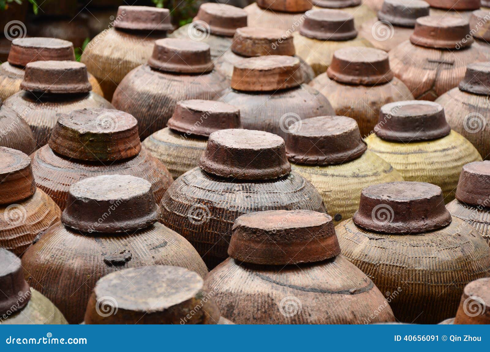 Orderly Arrangement of the Wine Jars Stock Image - Image of wine ...