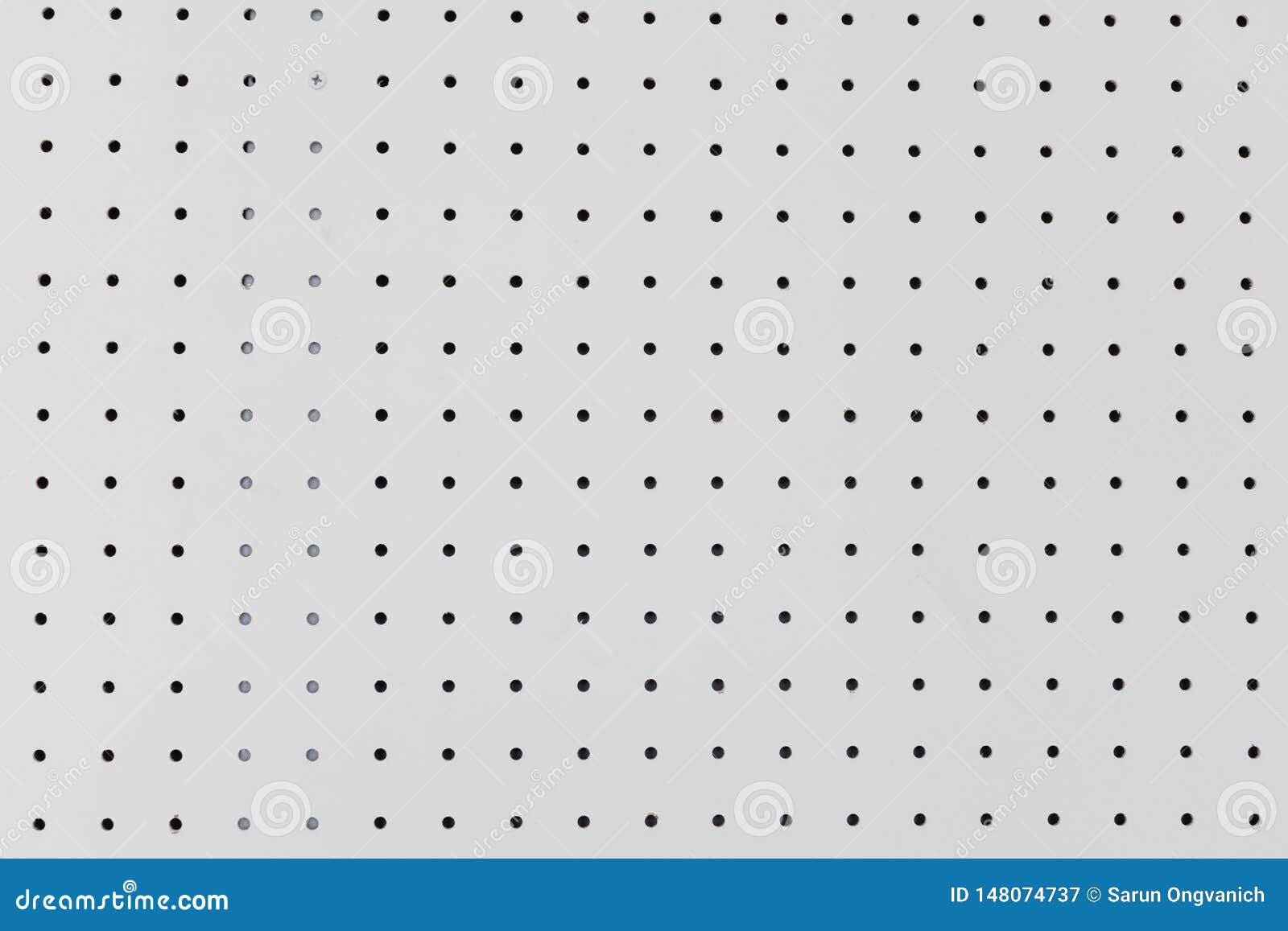 Orderly Dot Or Holes Rows And Columns On White Pegboard Wall Royalty ...