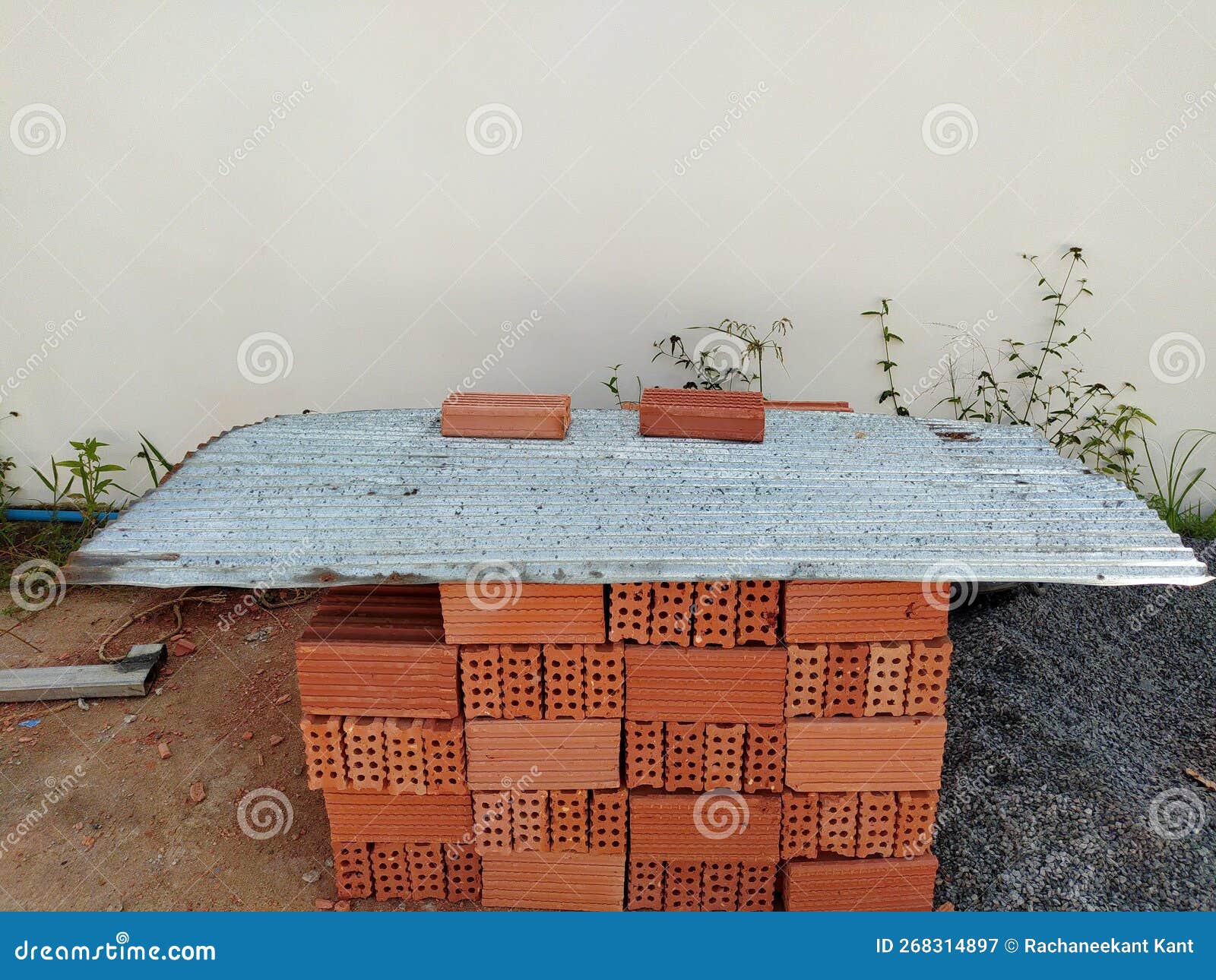 An Orderly Stack of Bricks at a Construction Site. Stock Image - Image ...
