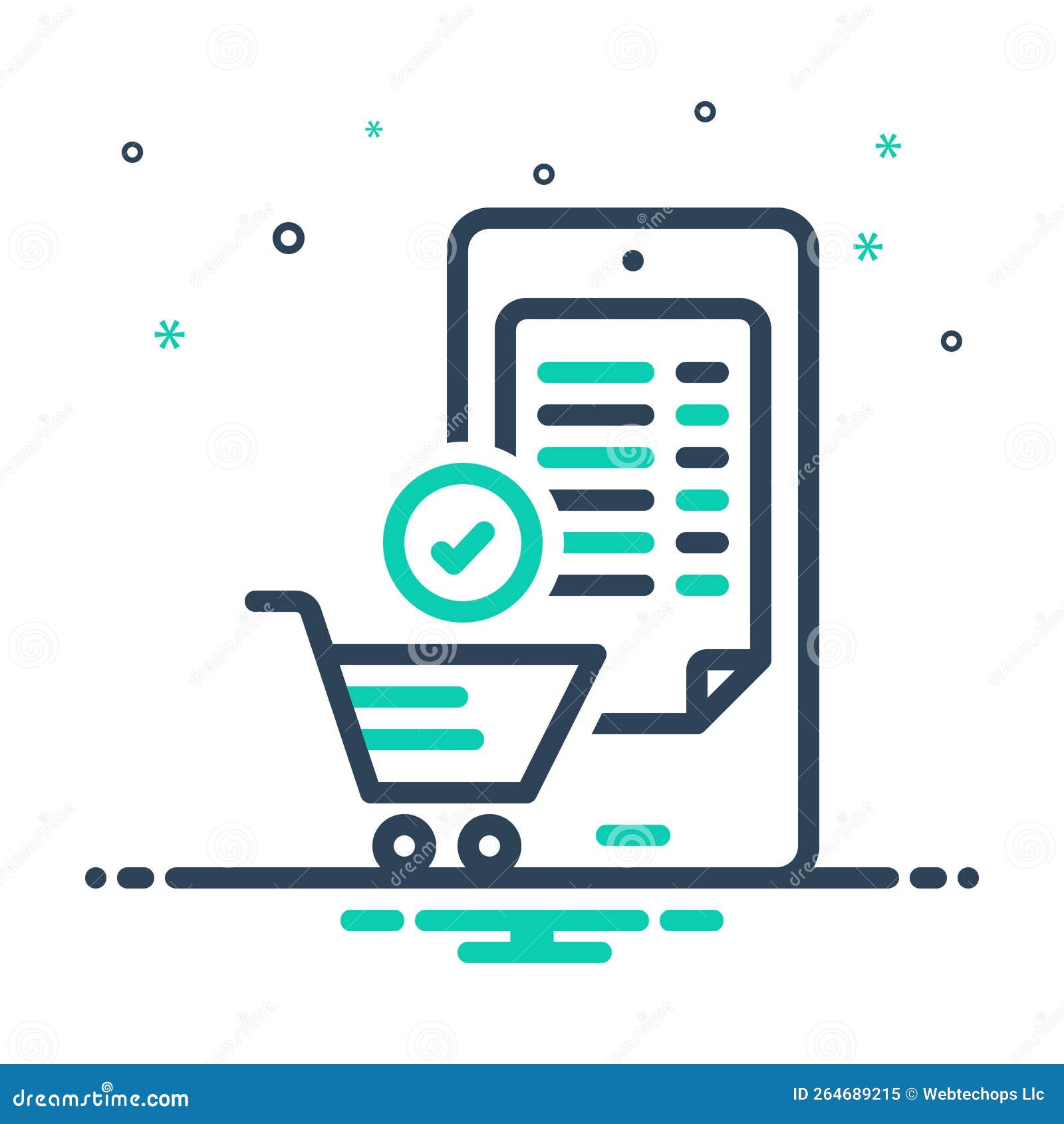 Mix Icon for Orders, Purchase and Online Stock Illustration ...