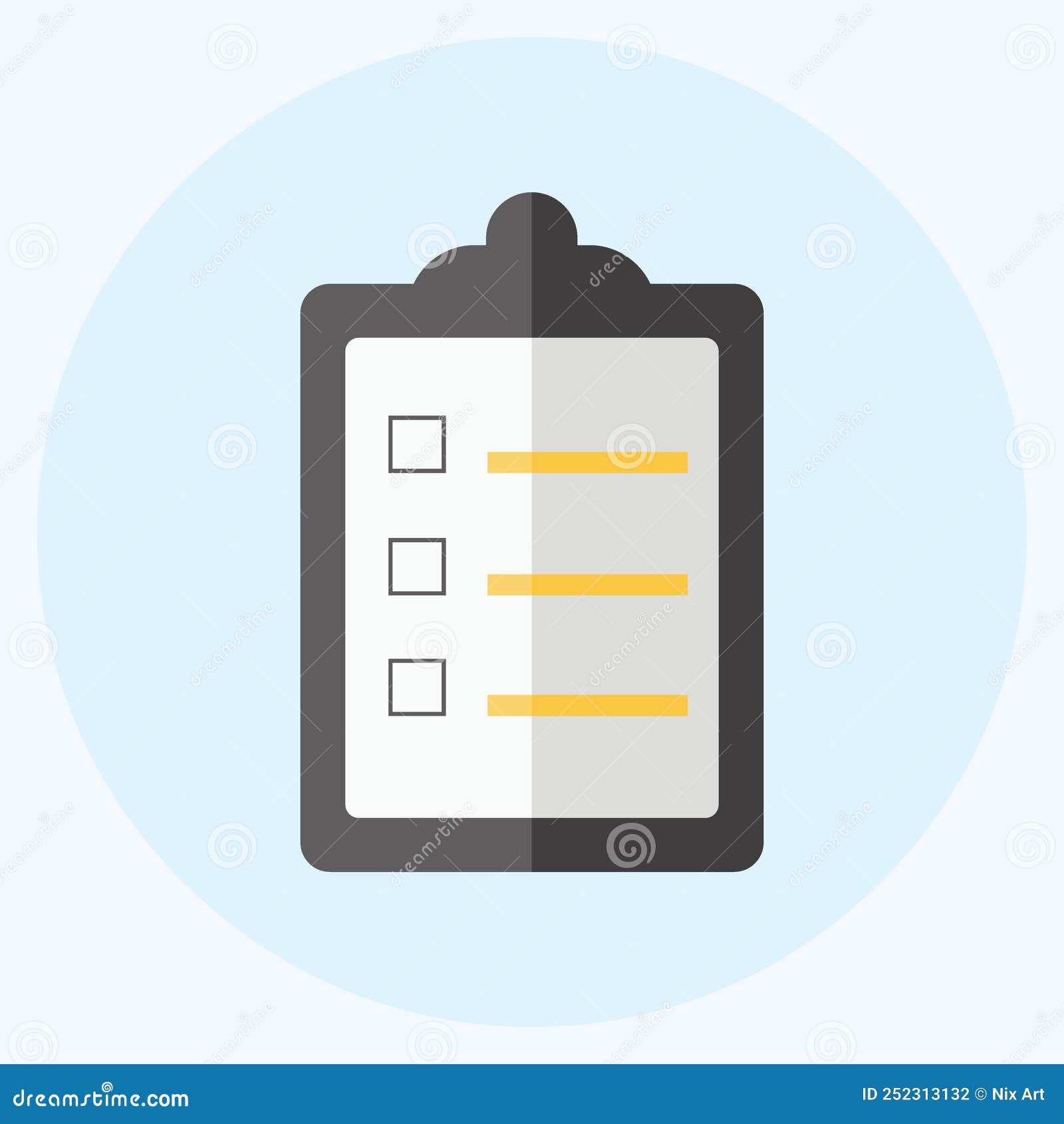 Orders List Icon in Trendy Flat Style Isolated on Soft Blue Background ...