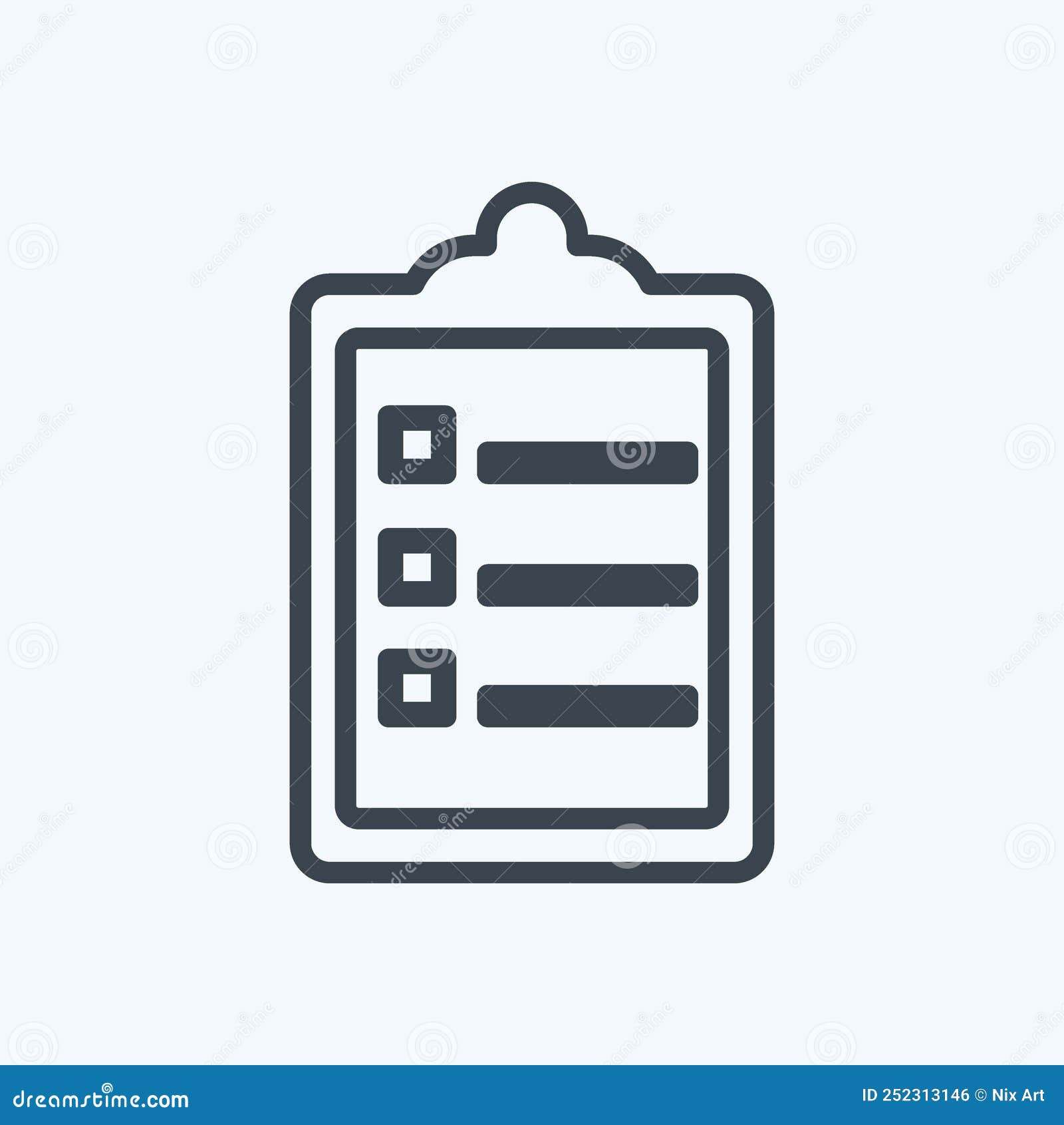 Orders List Icon in Trendy Line Style Isolated on Soft Blue Background ...