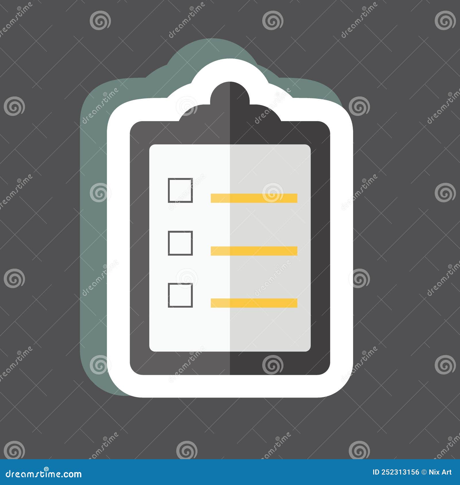 Orders List Sticker in Trendy Isolated on Black Background Stock ...