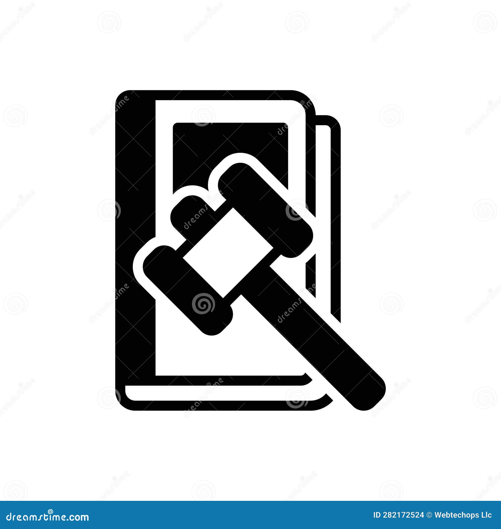 Black Solid Icon for Ordinance, Rescript and Hammer Stock Illustration ...