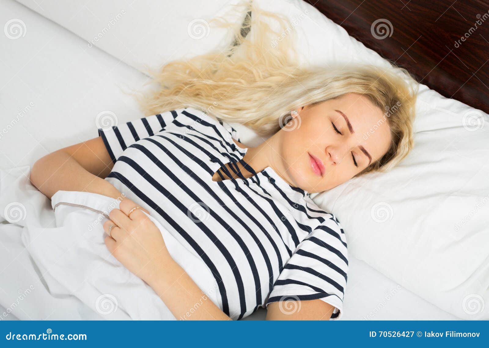 Ordinary Girl Taking Nap in Bedroom Stock Image - Image of night ...