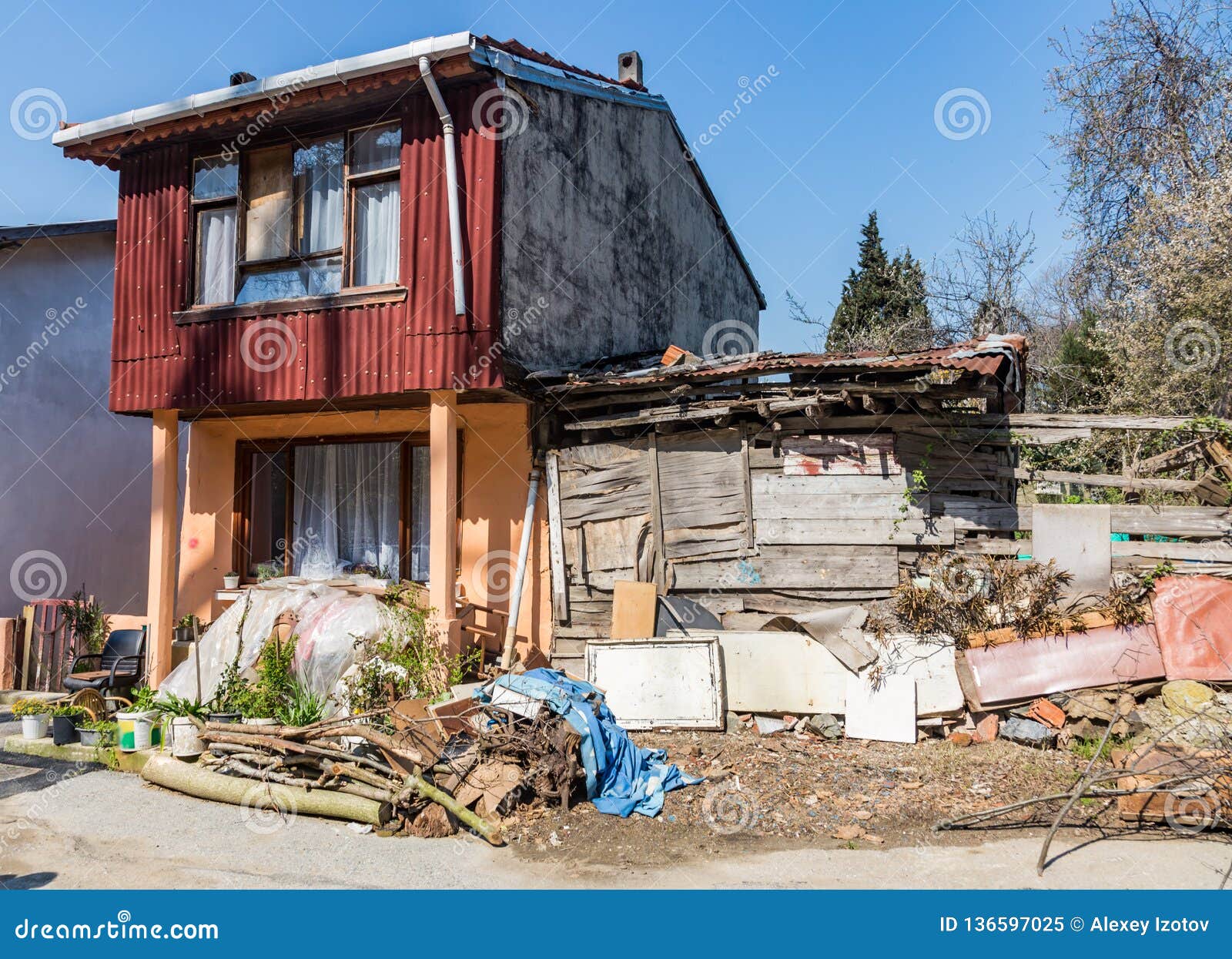 An Ordinary House in a Poor Turkish Village Stock Image - Image of ...