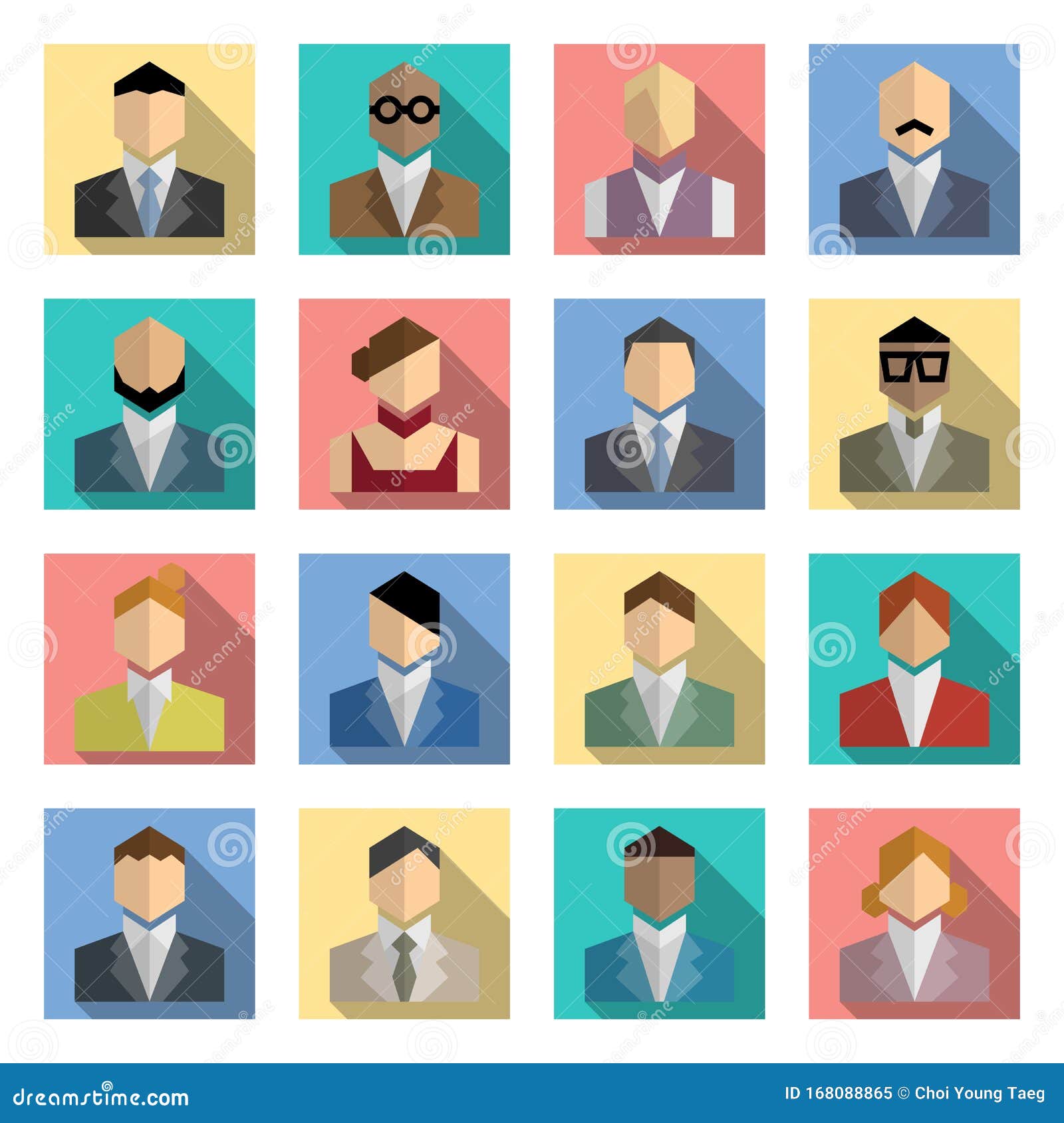 Ordinary People Icon Set. 48 X 48 Pixel Stock Vector - Illustration of ...
