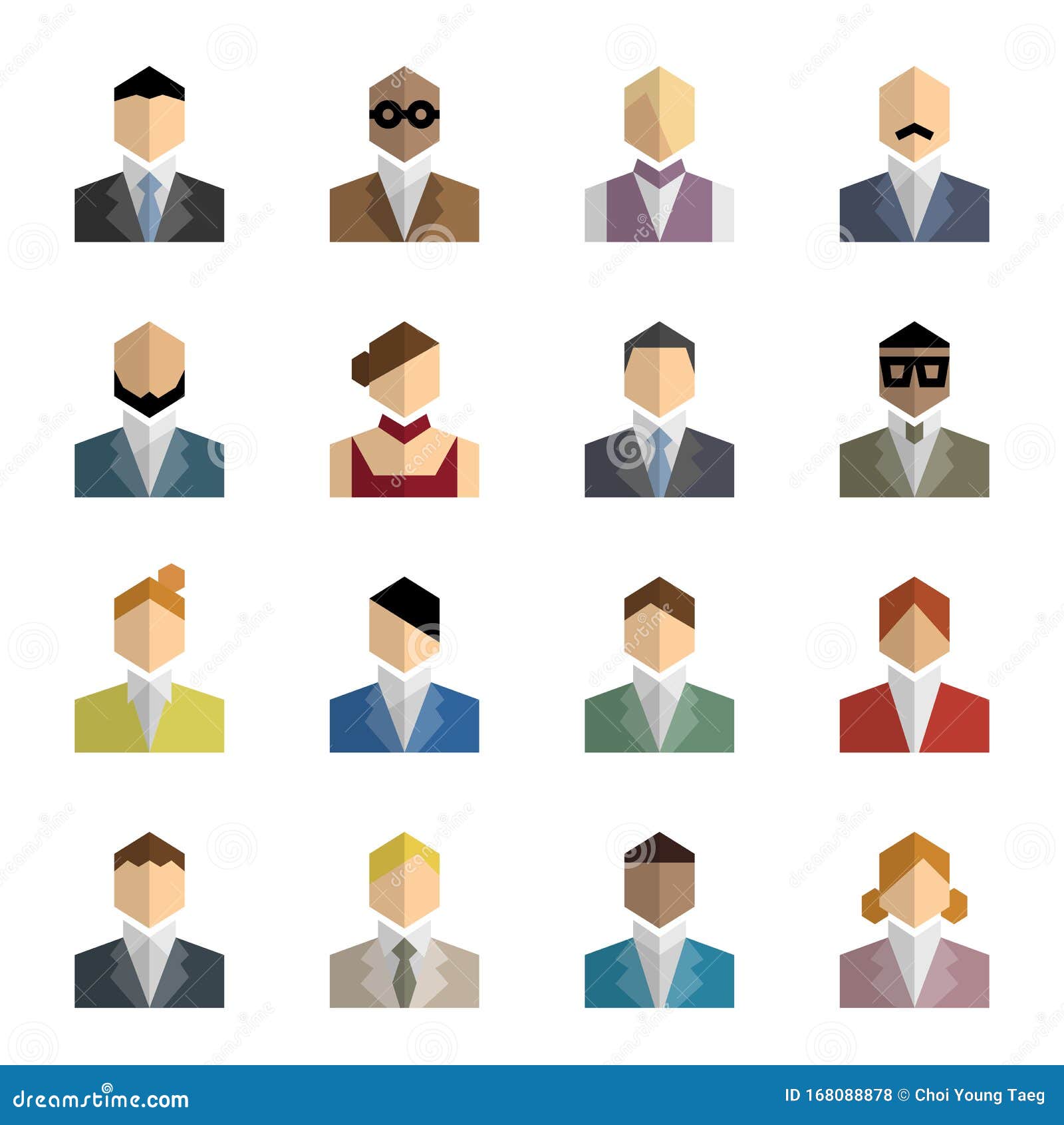 Ordinary People Icon Set. 48 X 48 Pixel Stock Vector - Illustration of ...