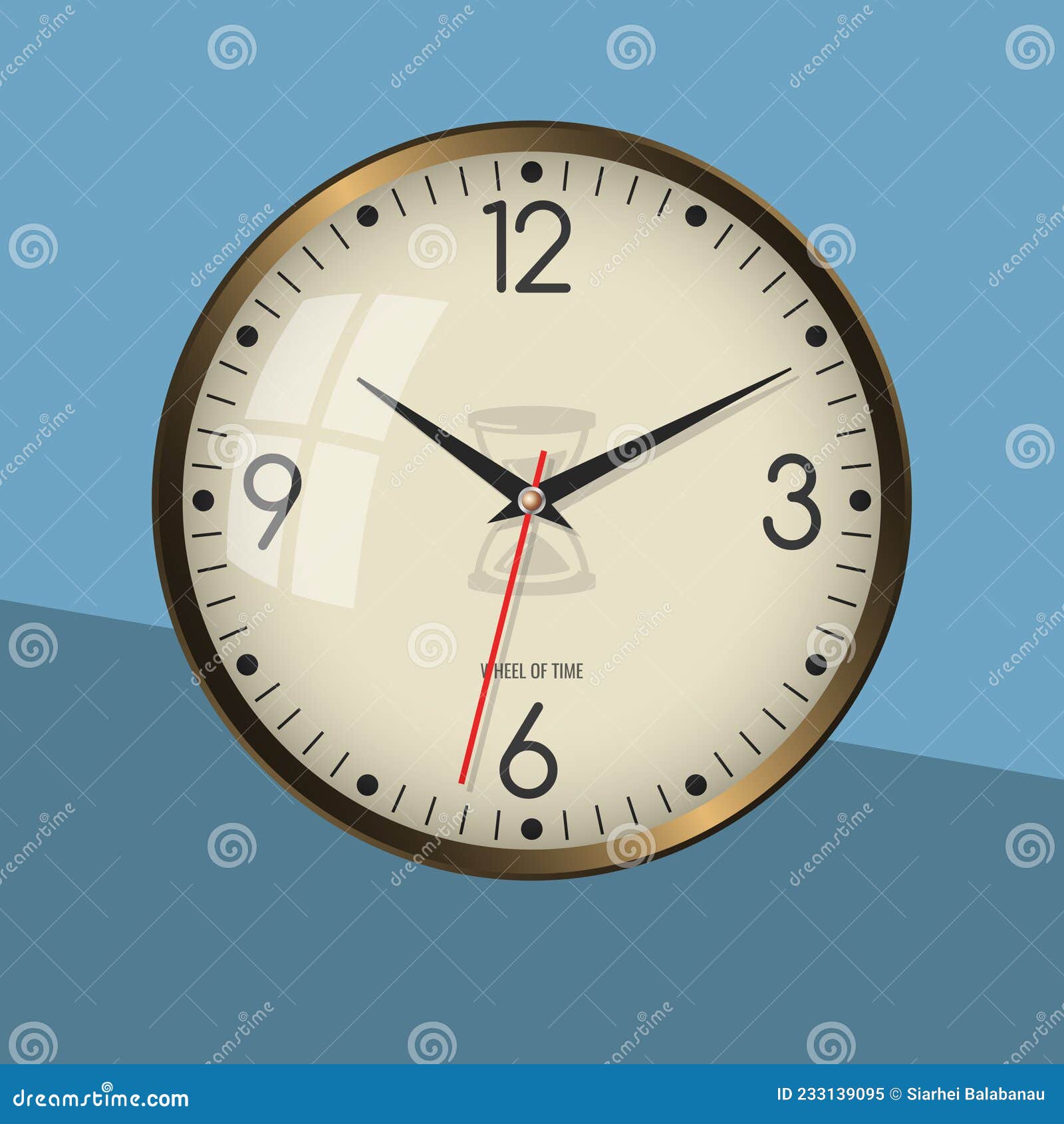 Ordinary Simple Wall Clock. Option 1 Stock Vector - Illustration of ...