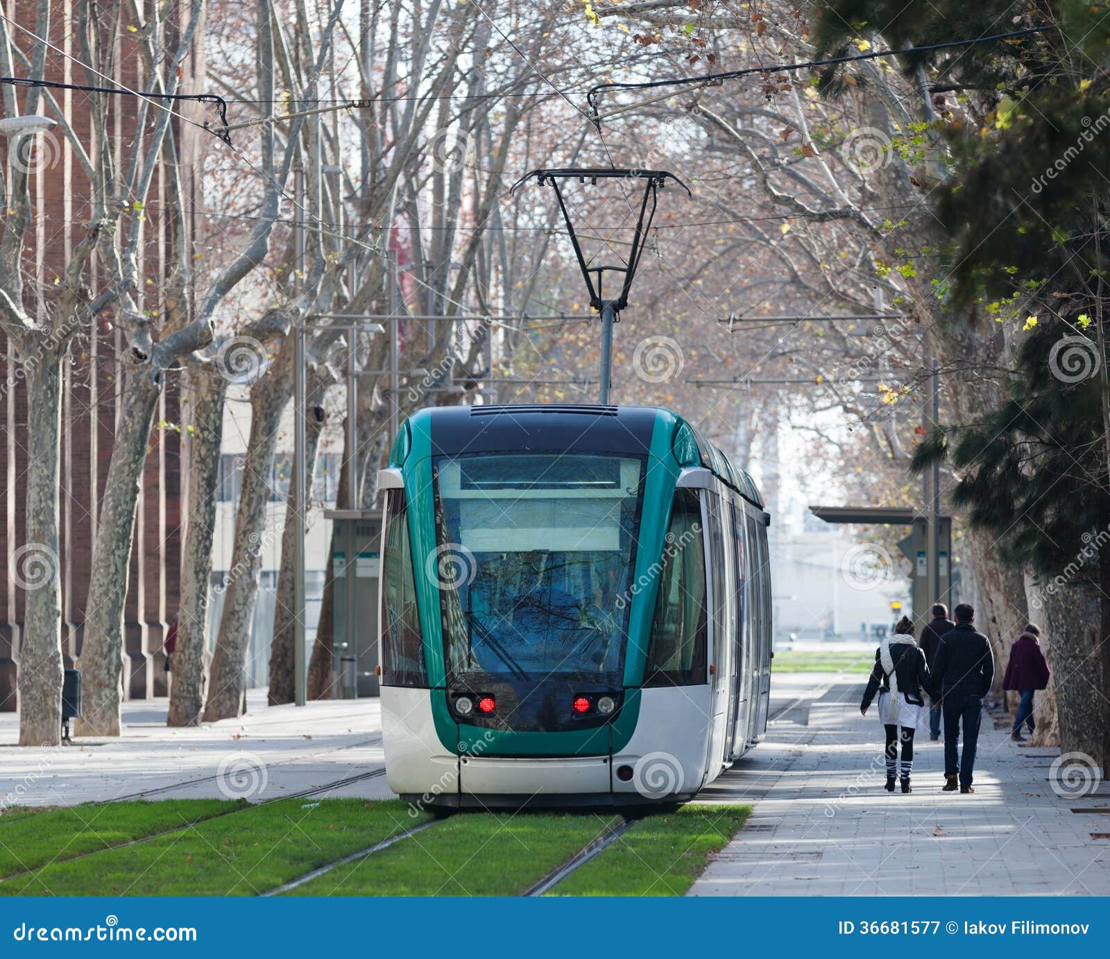 Ordinary Tramway in Barcelona Stock Image - Image of tramway, spanish ...