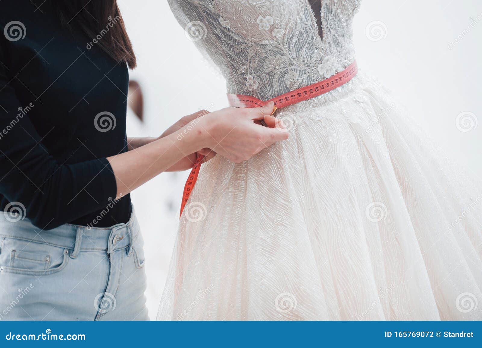 Ordinary daily Work. the Process of Fitting the Dress in the Studio of ...