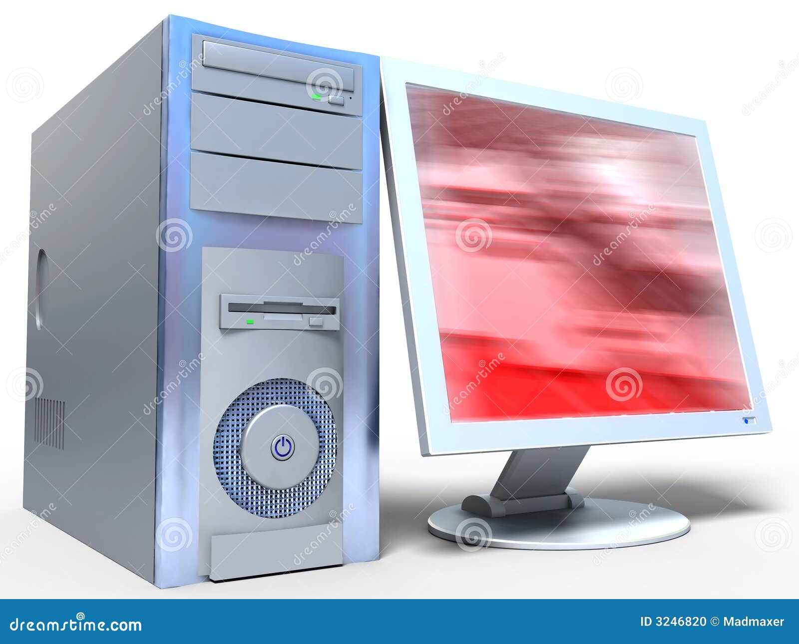 Ordinateur 3d illustration stock. Illustration of cadre - 3246820