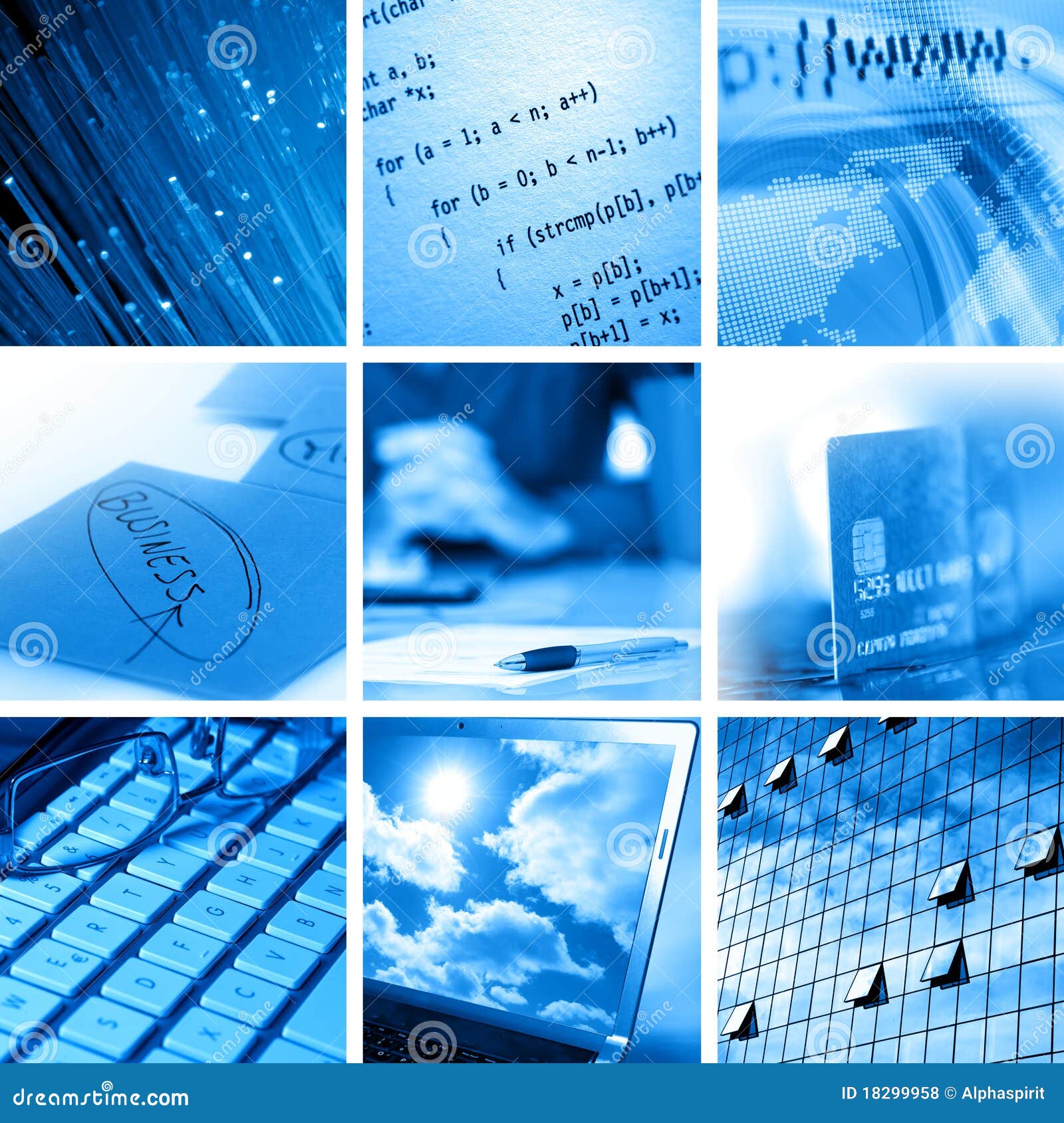 Ordinateur Et Collage D'affaires Photo stock - Image du collage ...