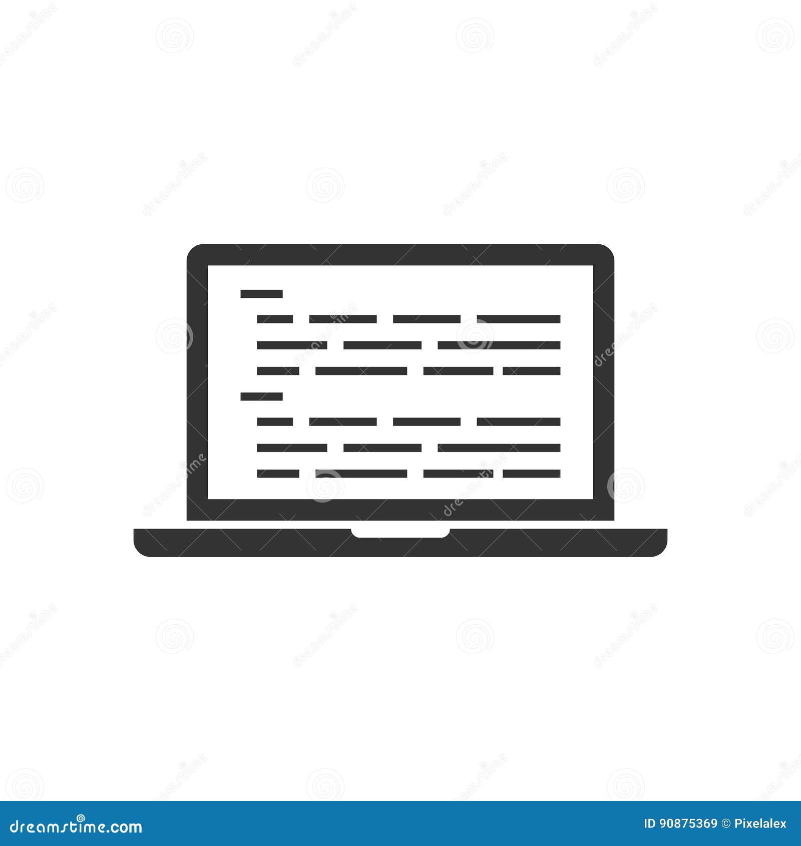 Ordinateur Portable Avec Le Codage Illustration de Vecteur ...
