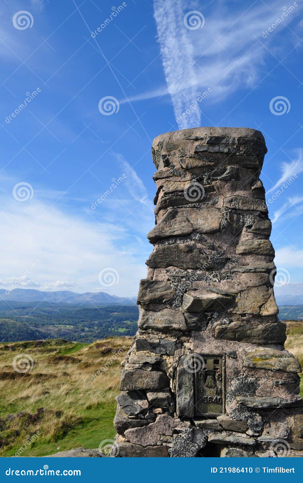 Ordnance Survey Trig Point in the Lake District Stock Photo - Image of ...