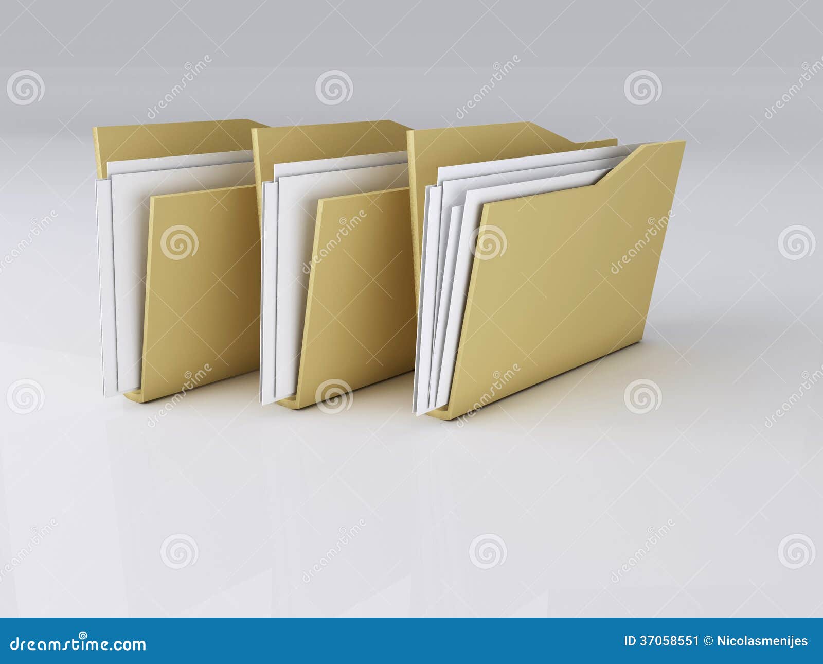 Ordner Mit Dateien, Illustration 3D Stock Abbildung - Illustration von ...