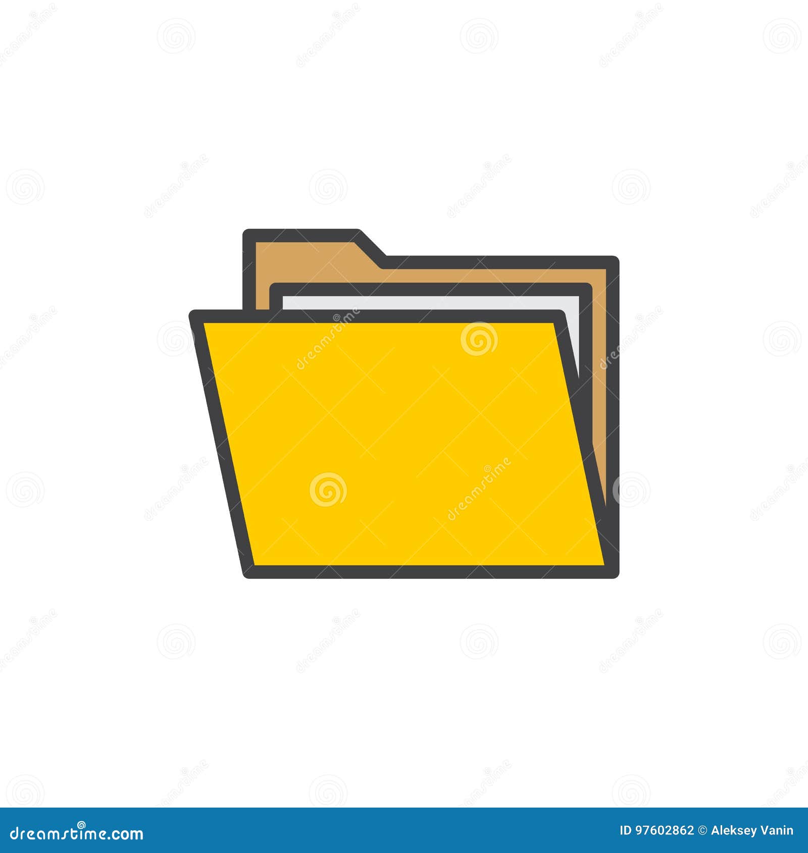 Ordner Mit Dokumente Gefüllter Entwurfsikone Vektor Abbildung ...