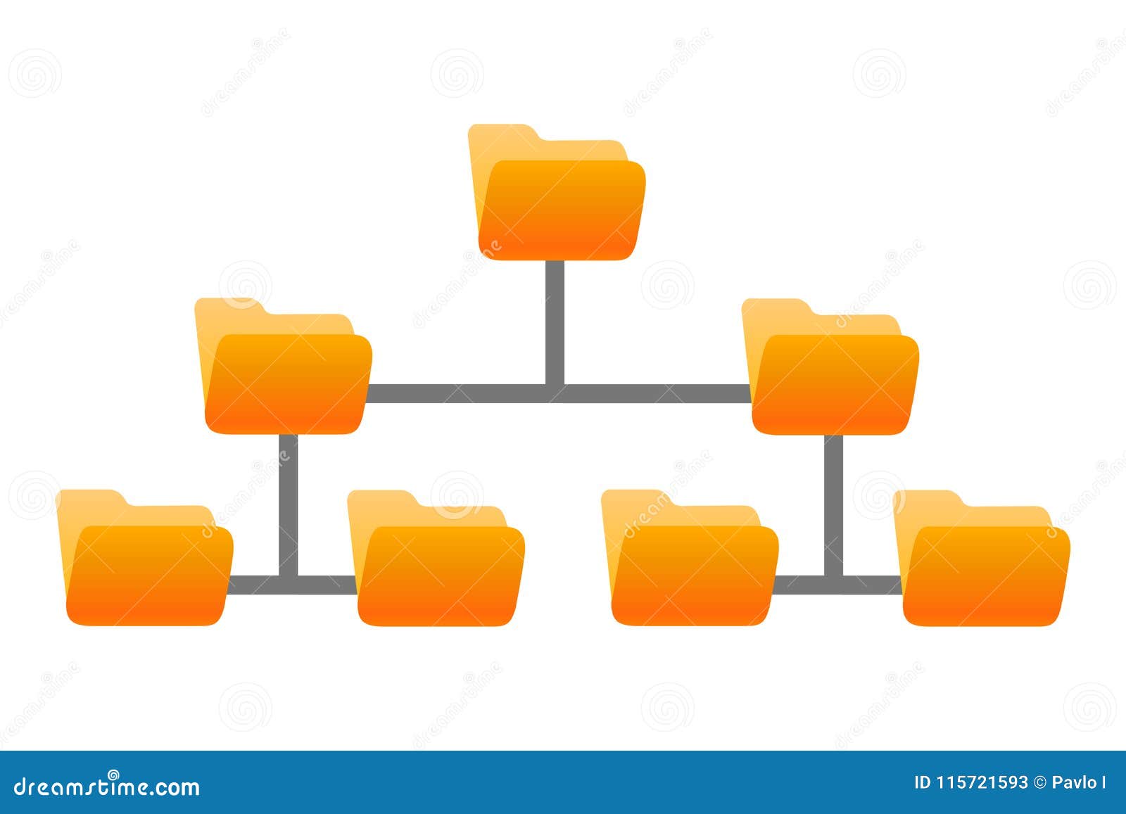 Ordnerstruktur, Ordnerhierarchie Vektor Abbildung - Illustration von ...