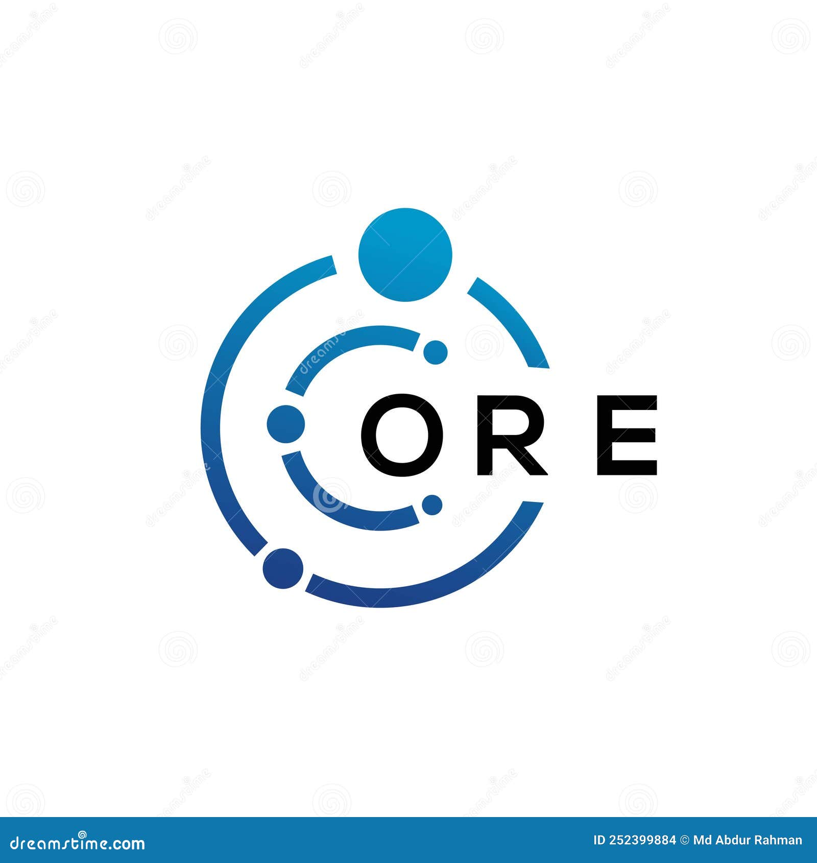 ORE Letter Technology Logo Design on White Background. ORE Creative ...