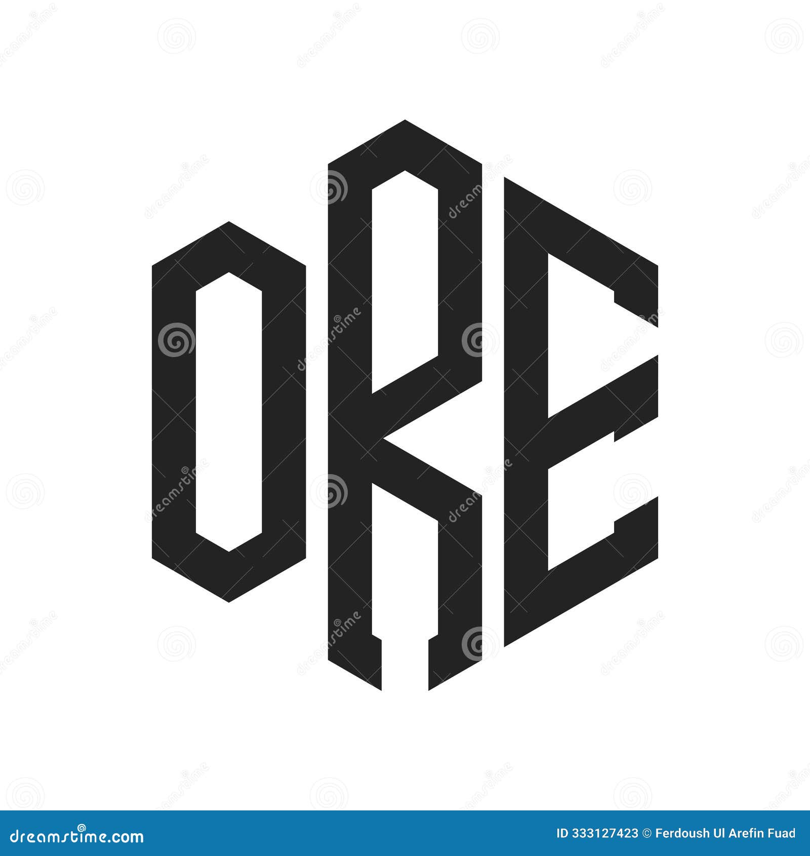 ORE Logo Design. Initial Letter ORE Monogram Logo Using Hexagon Shape ...