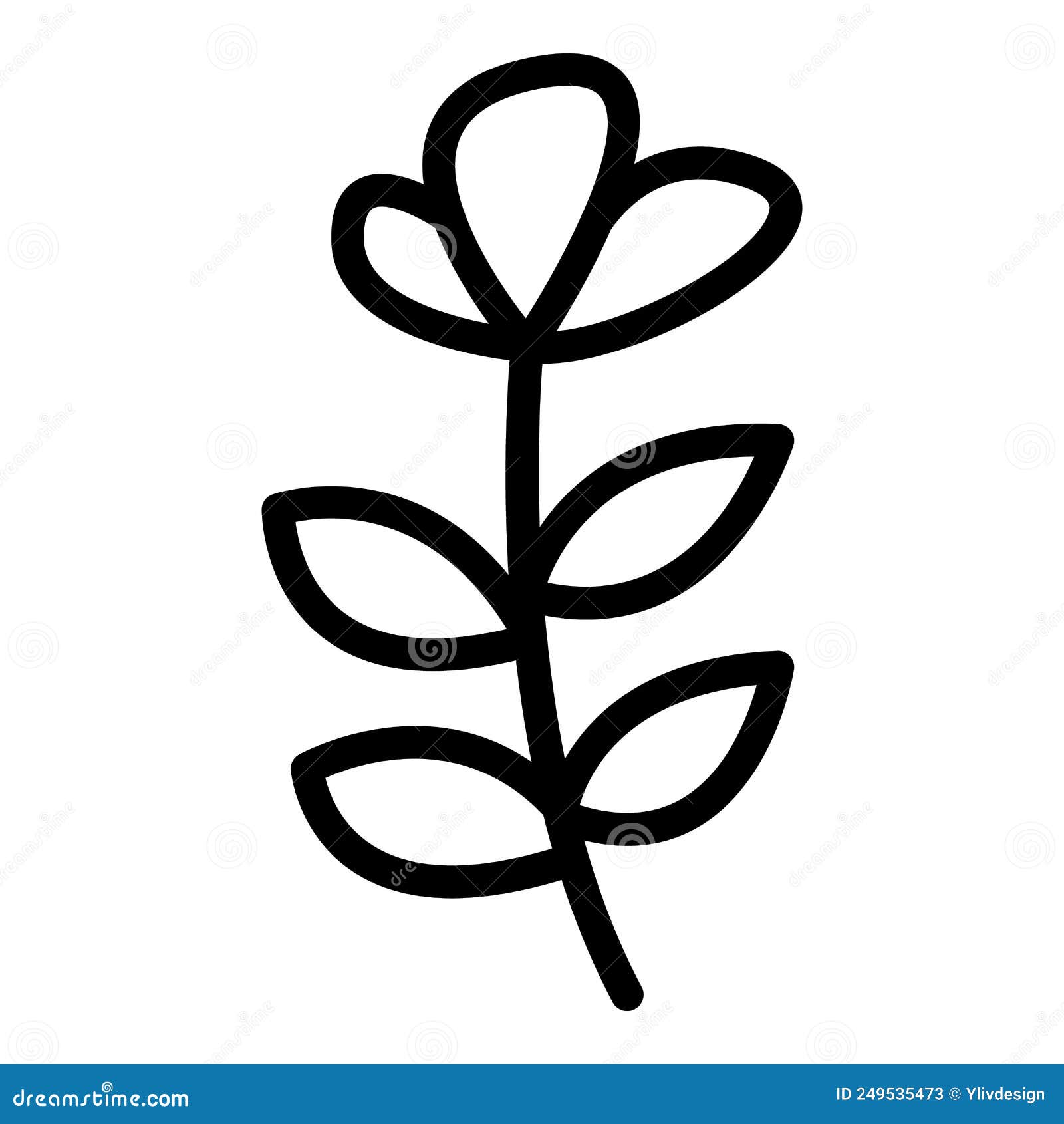 Oregano Icon Outline Vector. Leaf Herb Stock Vector - Illustration of ...