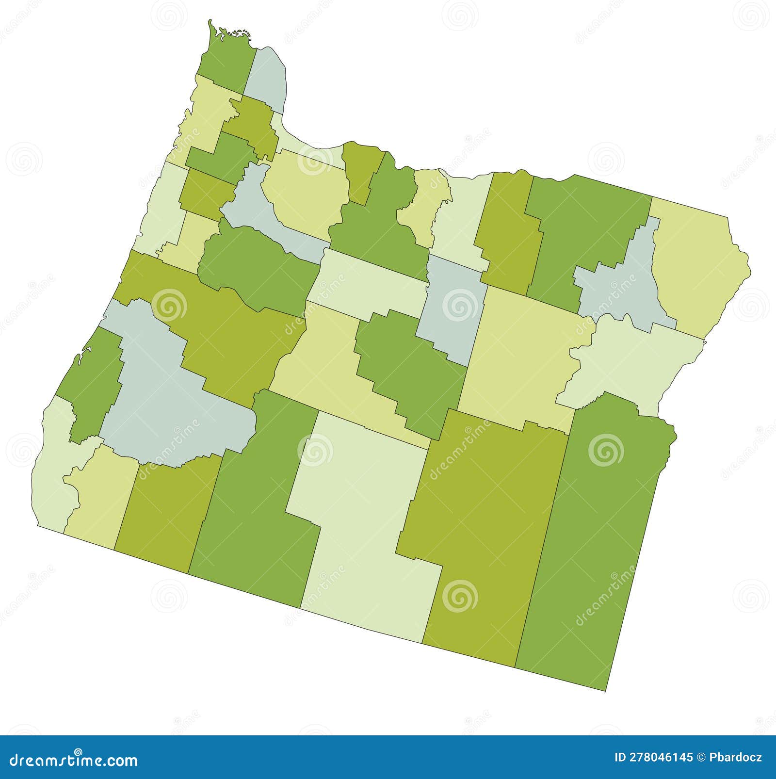 Detailed Editable Political Map with Separated Layers. Oregon Stock ...
