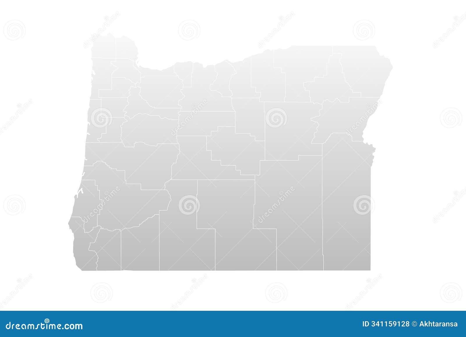 Oregon Administrative And Political Map With Flag Cartoon Vector ...