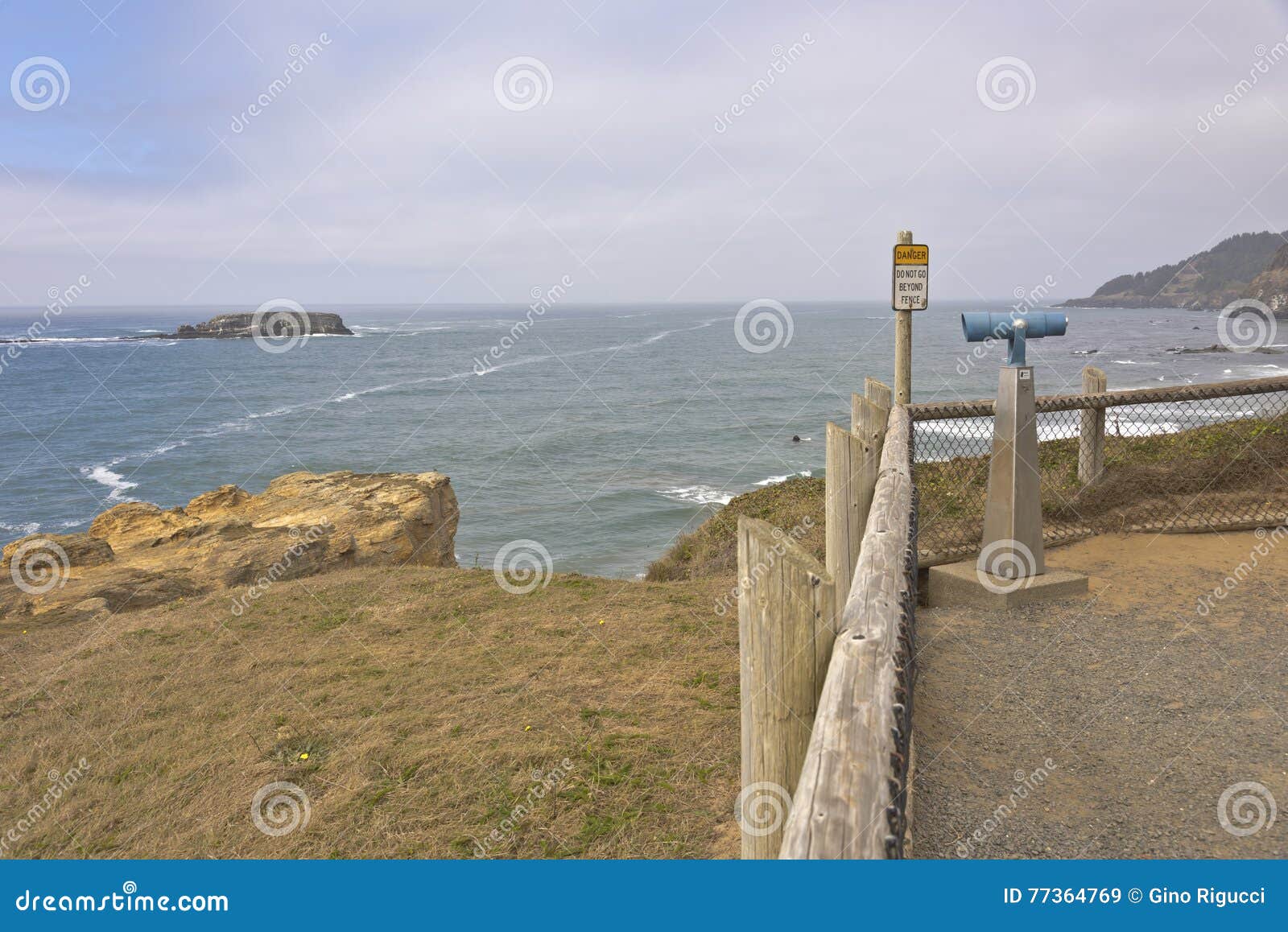 Oregon Coast Cliffs and the Pacific Ocean. Stock Image - Image of ...