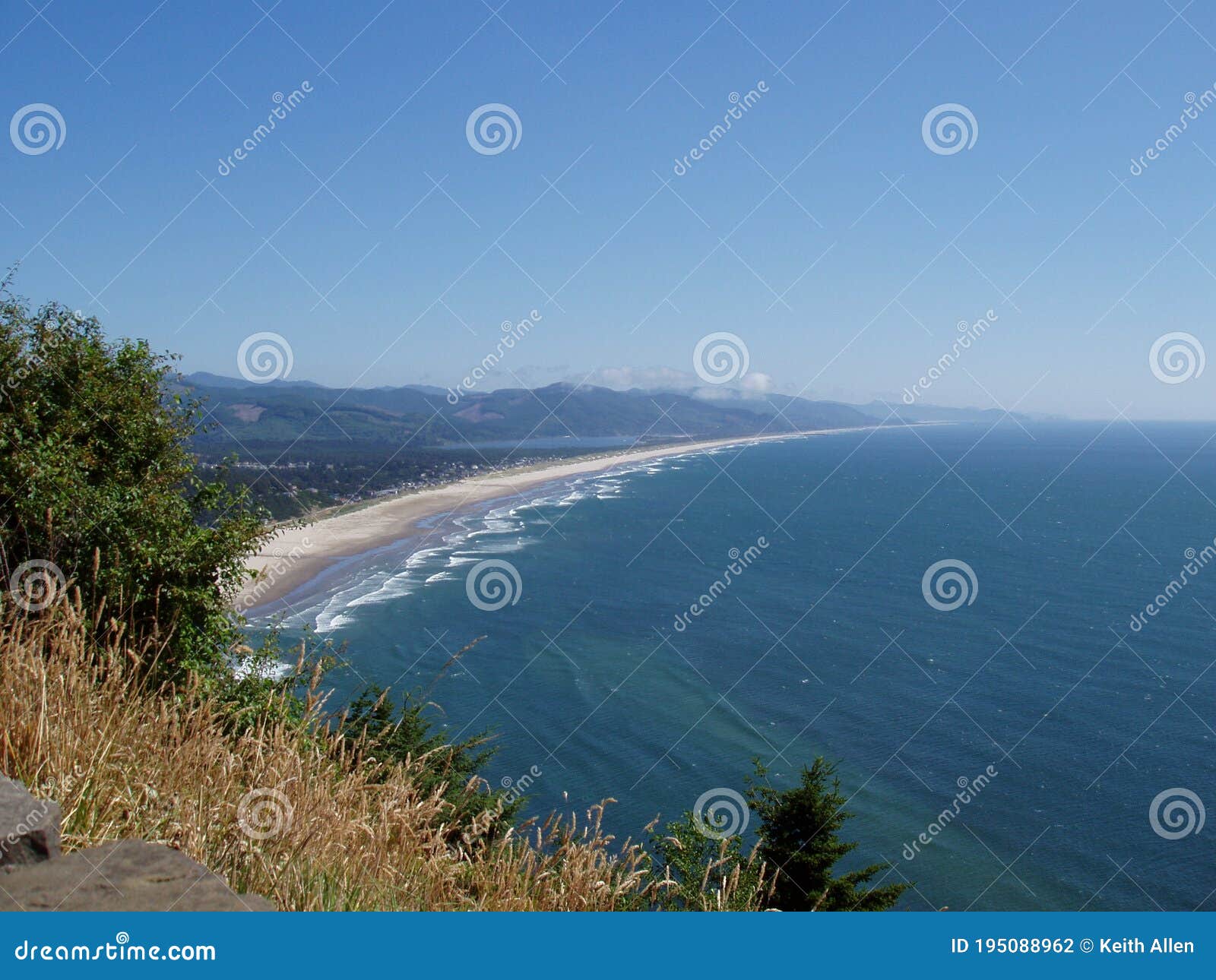 The Oregon Coastline Showing the Coastal Range Mountains Stock Photo ...