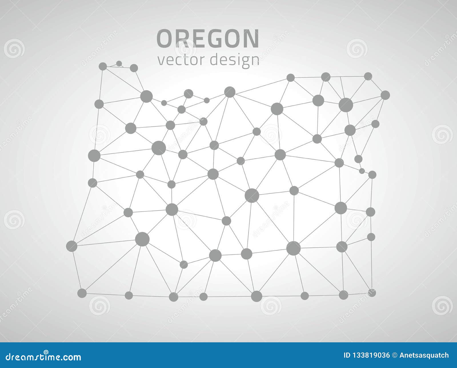 Oregon Grey Vector Outline Map Stock Vector - Illustration of country ...