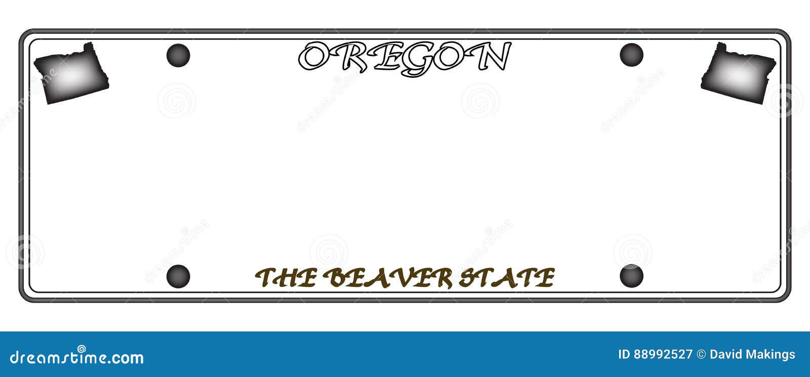 Oregon License Plate stock illustration. Illustration of america - 88992527