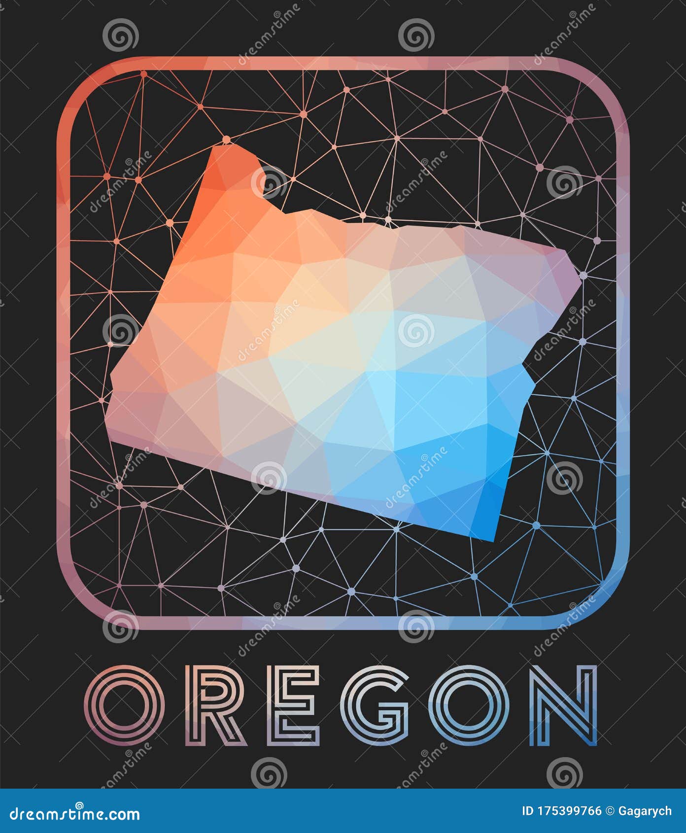 Oregon map design. stock vector. Illustration of polygon - 175399766