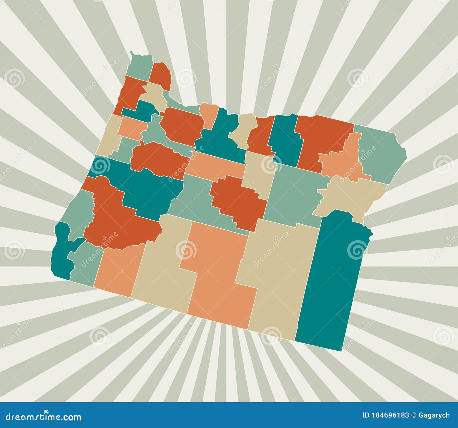 Oregon map. stock vector. Illustration of light, detailed - 184696183