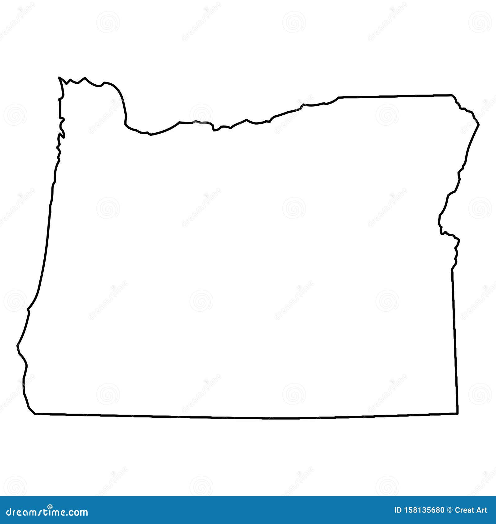 Oregon Map Outline, Hand Drawn Silhouette Design Background Royalty ...