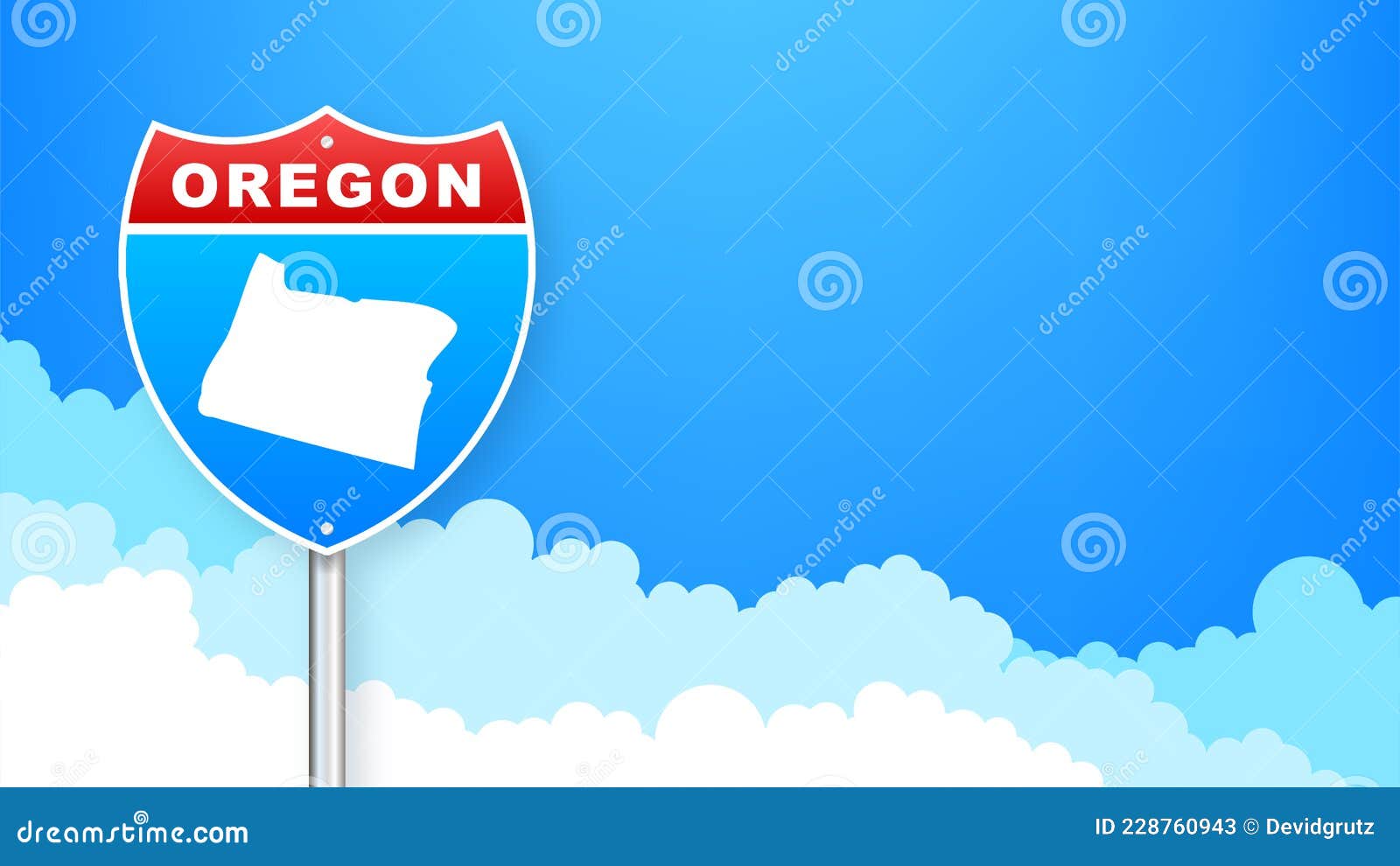 Oregon Map on Road Sign. Welcome To State of Oregon. Vector ...