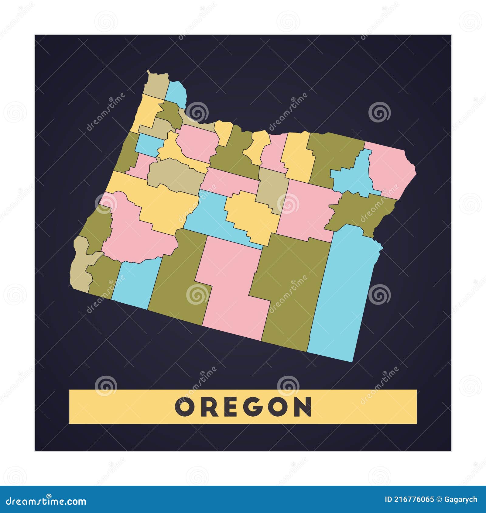 Oregon map. stock vector. Illustration of american, north - 216776065