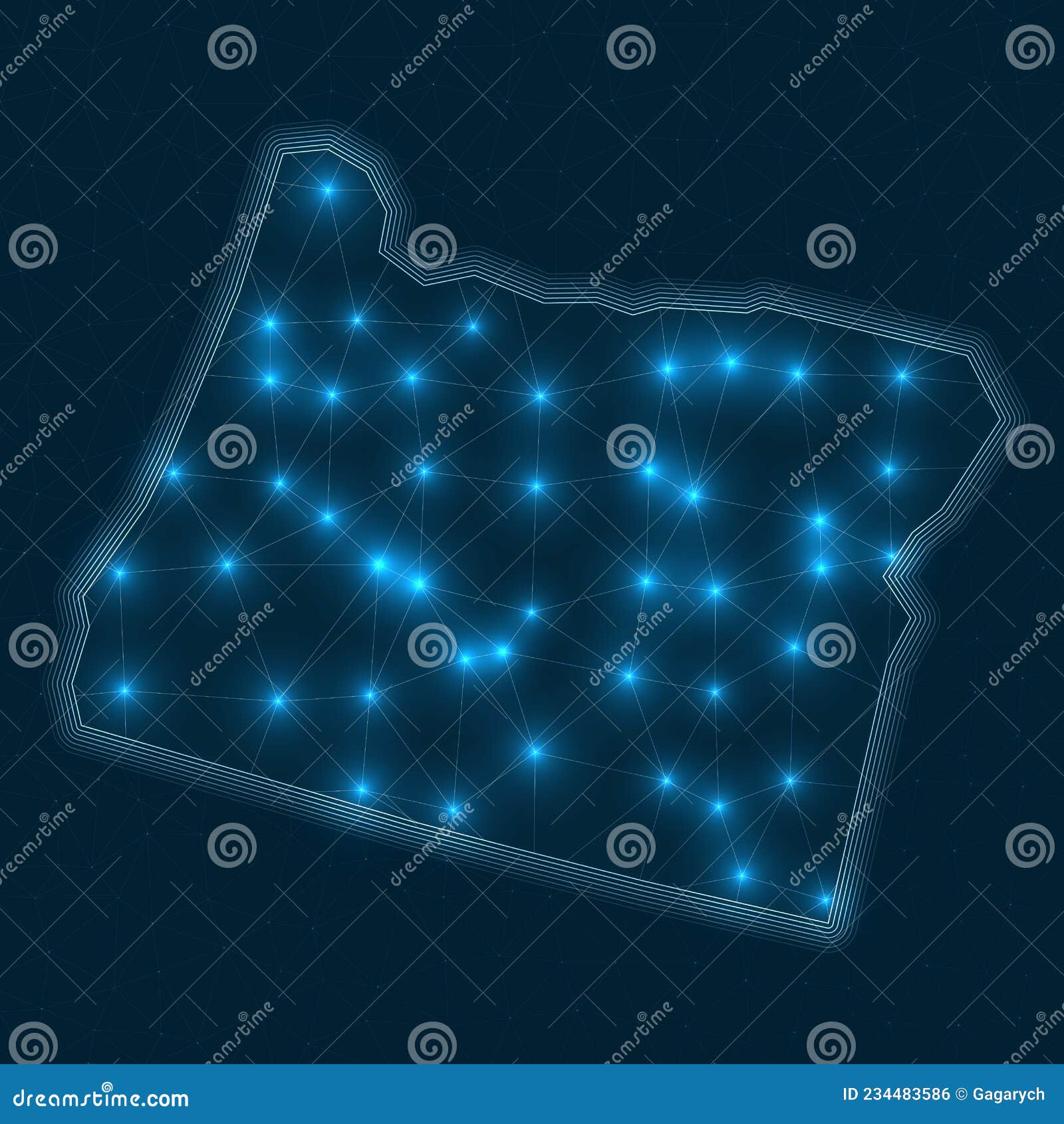 Oregon network map. stock vector. Illustration of communication - 234483586