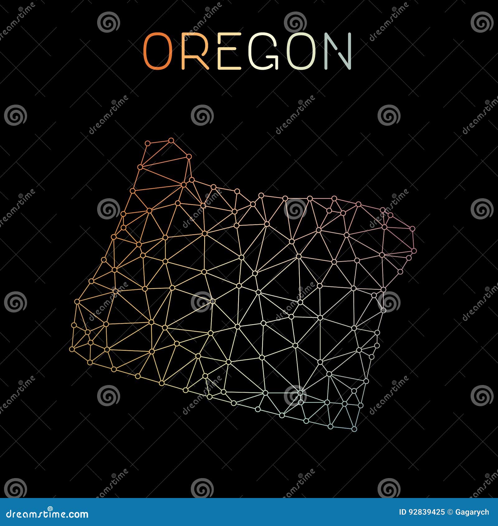 Oregon network map. stock vector. Illustration of chart - 92839425