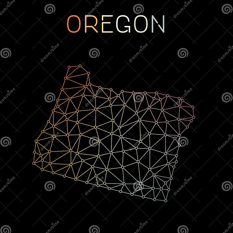 Oregon network map. stock vector. Illustration of chart - 92839425