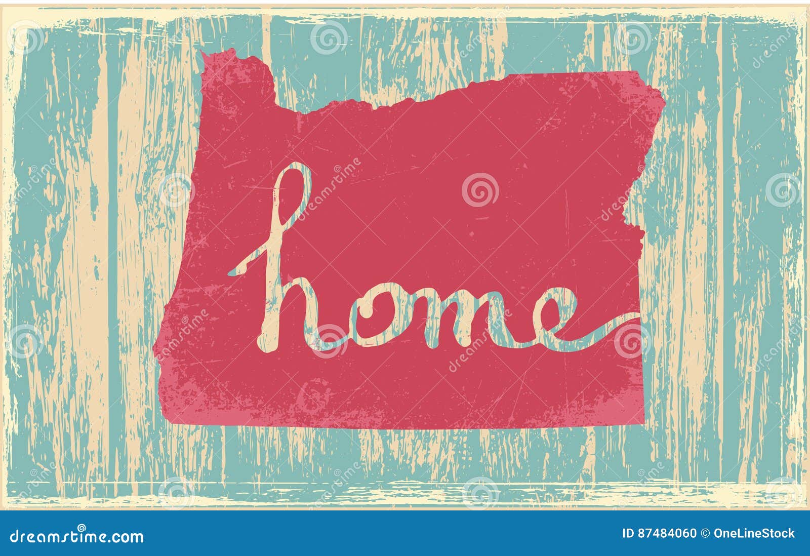Oregon Nostalgic Rustic Vintage State Vector Sign Stock Vector ...