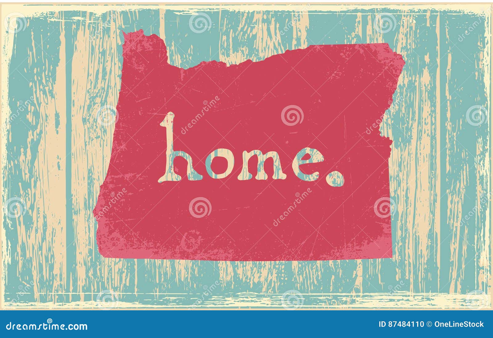 Oregon Nostalgic Rustic Vintage State Vector Sign Stock Vector ...
