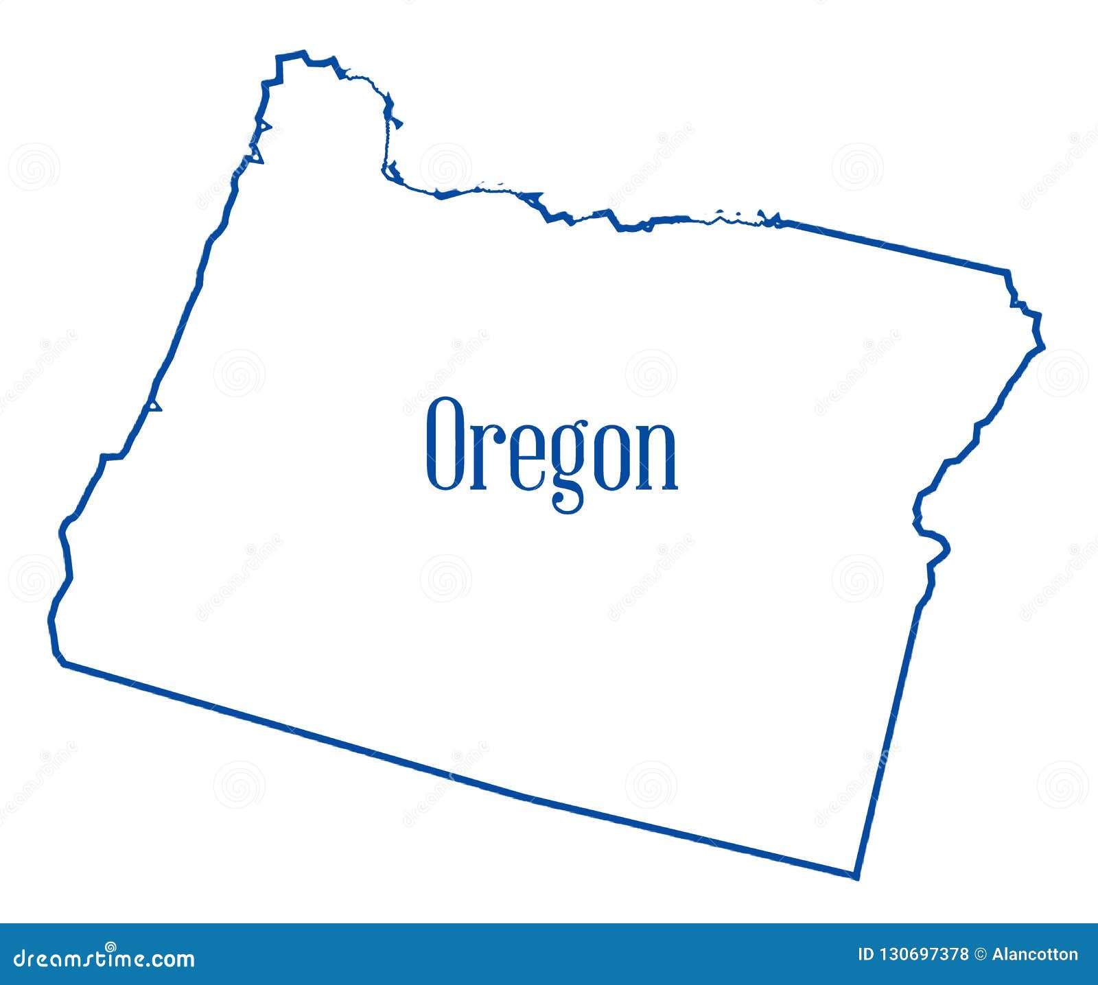 Oregon Outline Map stock illustration. Illustration of copy - 130697378