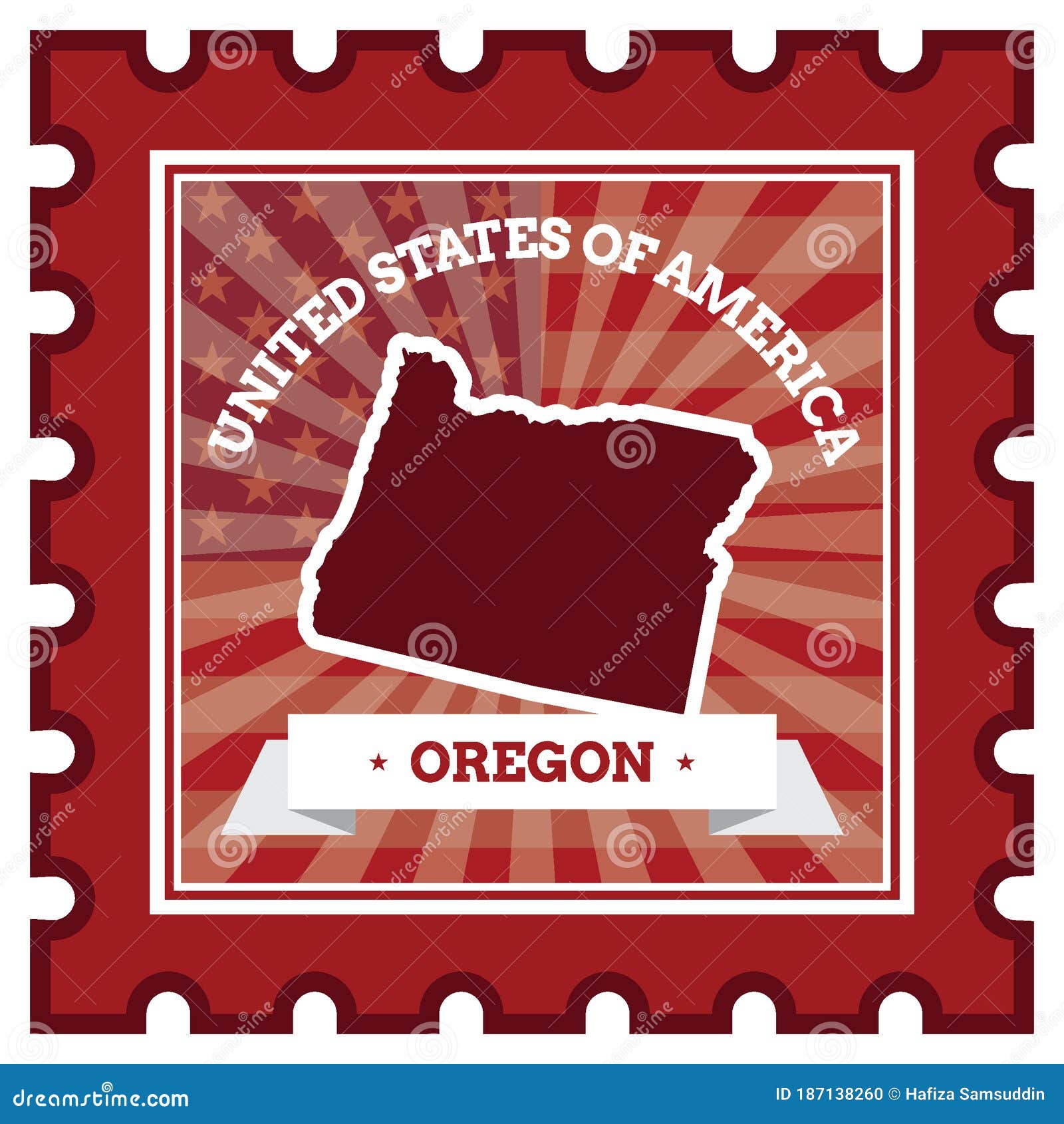 Oregon Postage Stamp. Vector Illustration Decorative Design Stock ...