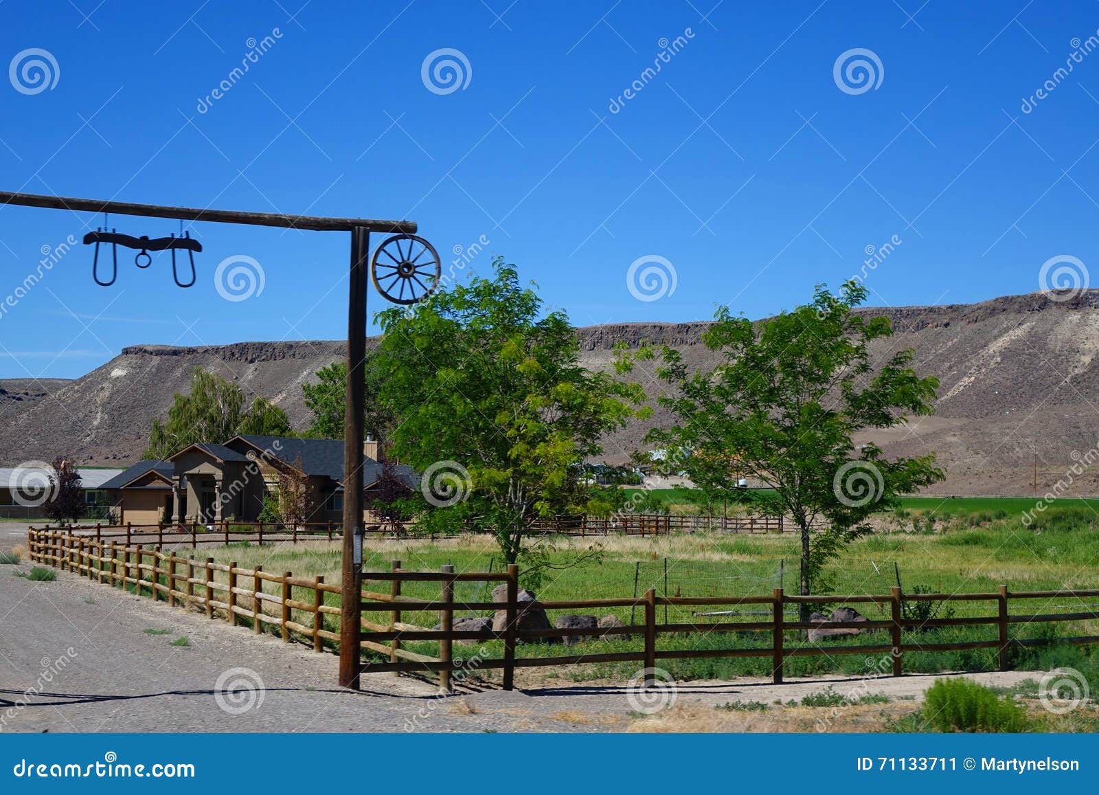Oregon Ranch stock image. Image of fence, america, travel - 71133711