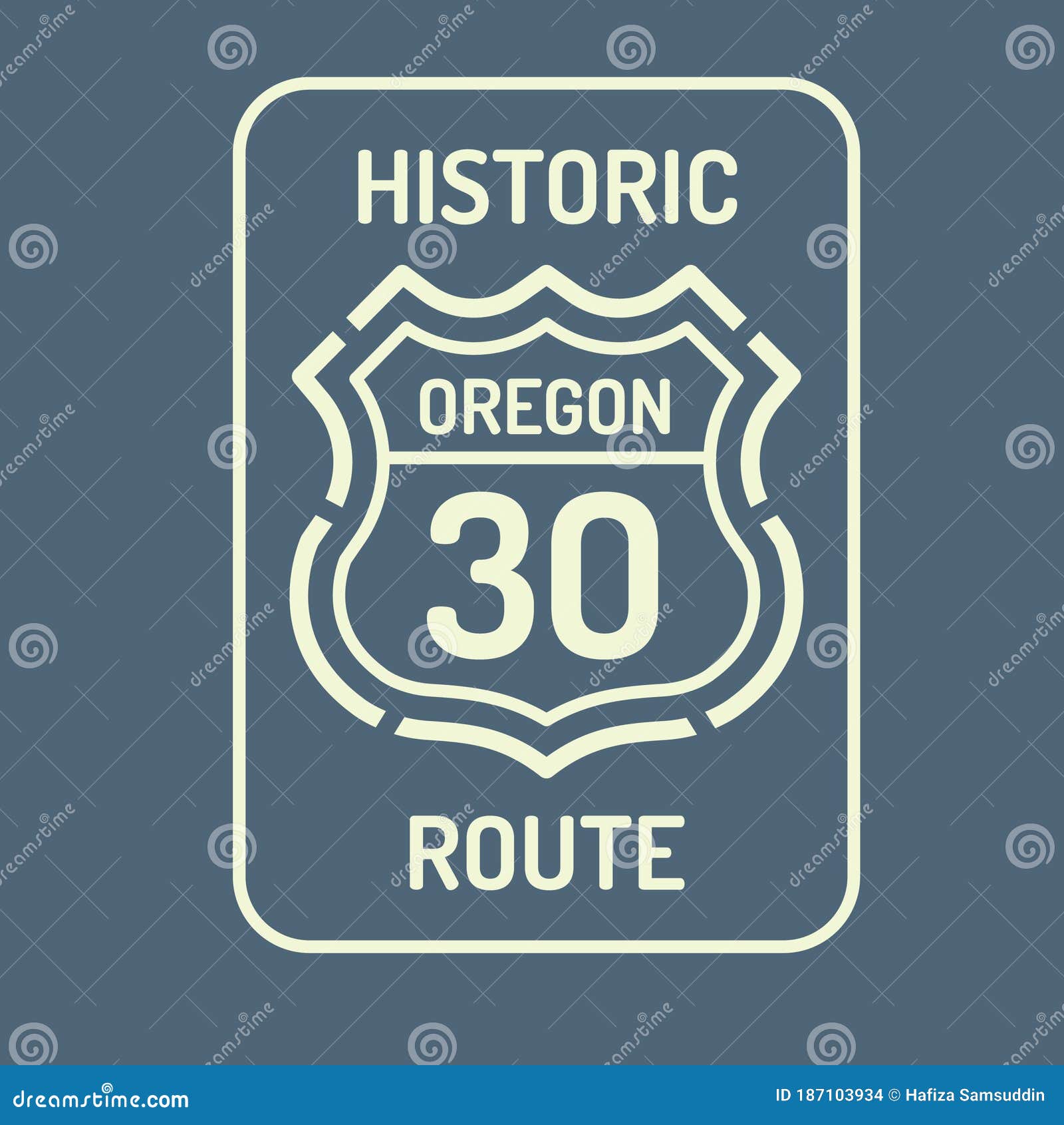 Oregon Route Sign. Vector Illustration Decorative Design Stock Vector ...