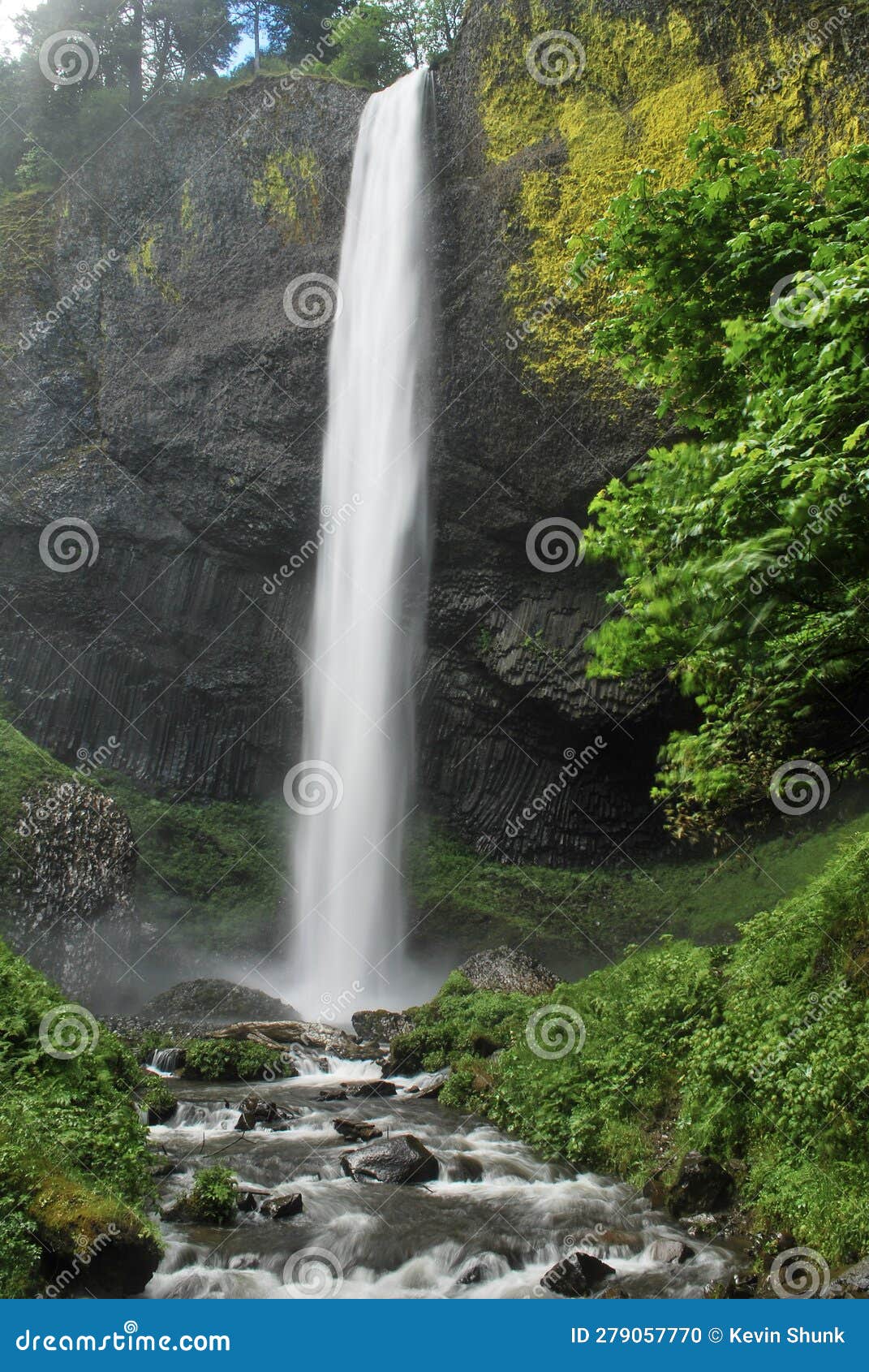 Oregon Silver Falls Waterfall Flowing into a River Stock Photo - Image ...