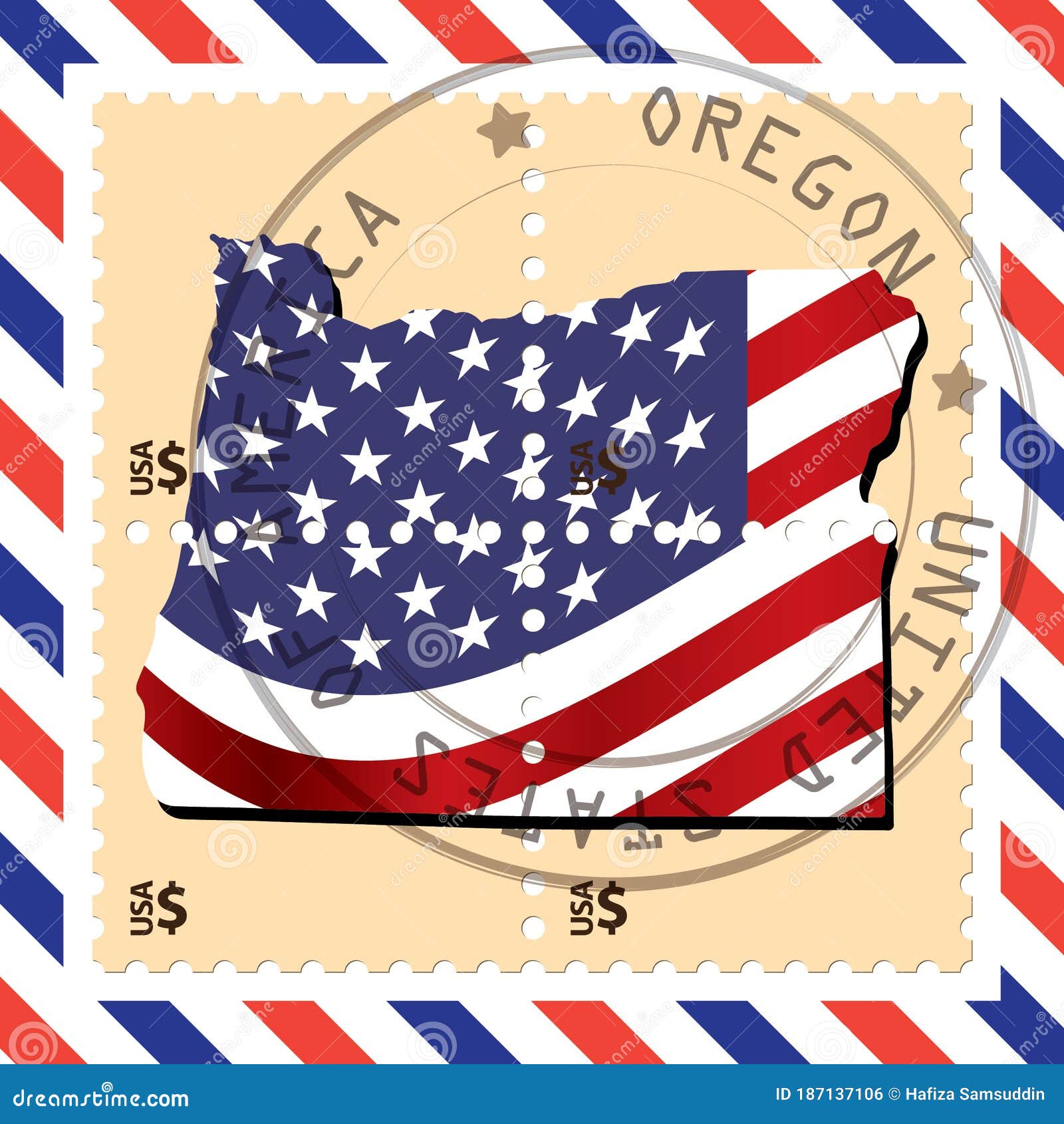 Oregon Stamp. Vector Illustration Decorative Design Stock Vector ...