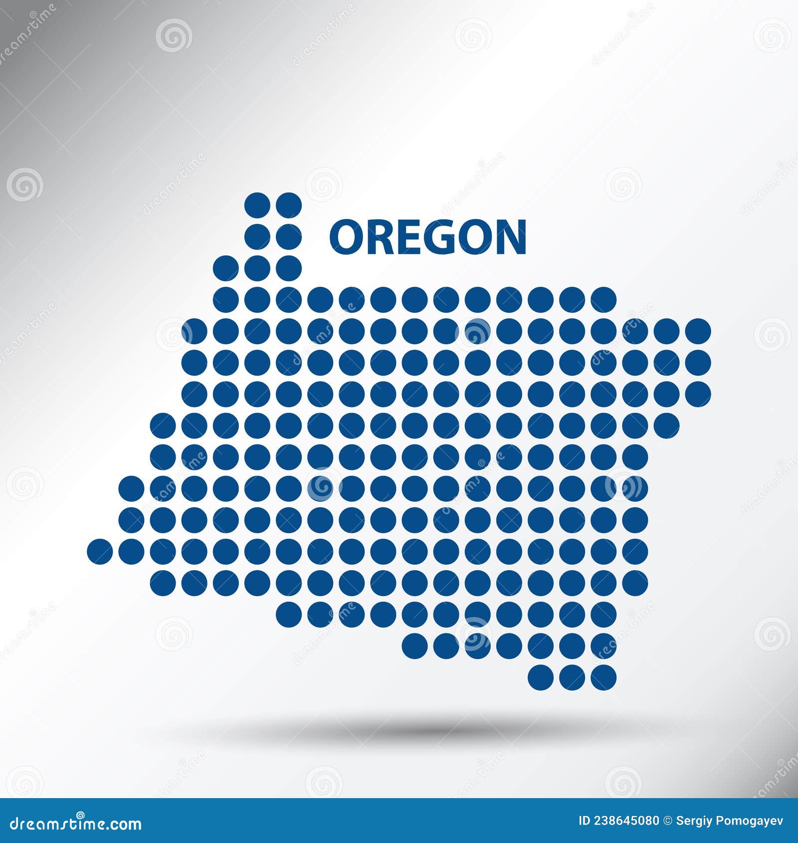 Oregon State Abstract Dotted Map Stock Vector - Illustration of ...