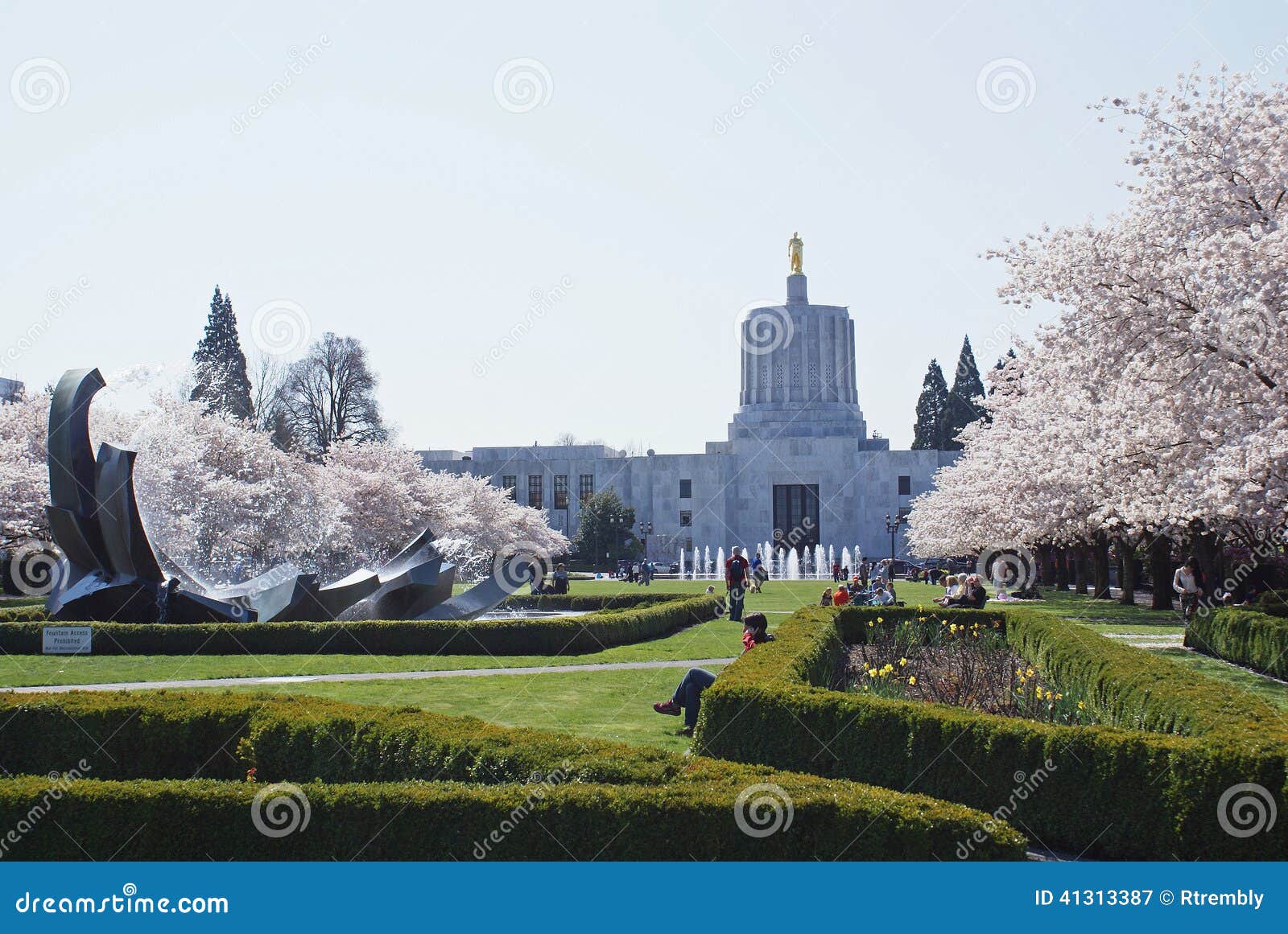 Oregon State Capital in Spring. Stock Image - Image of capital, full ...